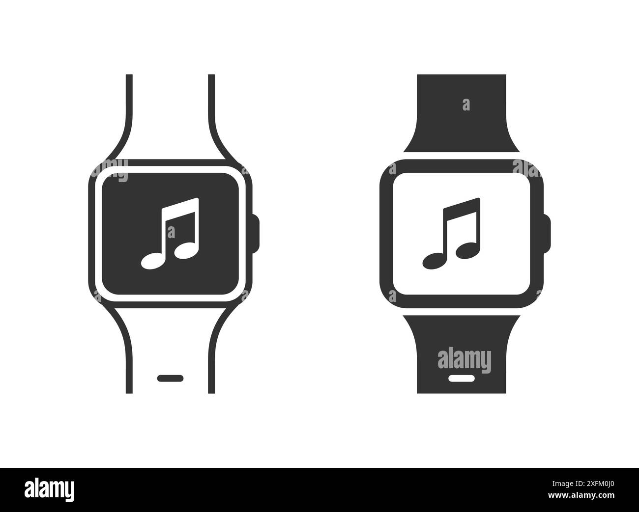 Smart watch with musical note. Flat vector illustration Stock Vector ...