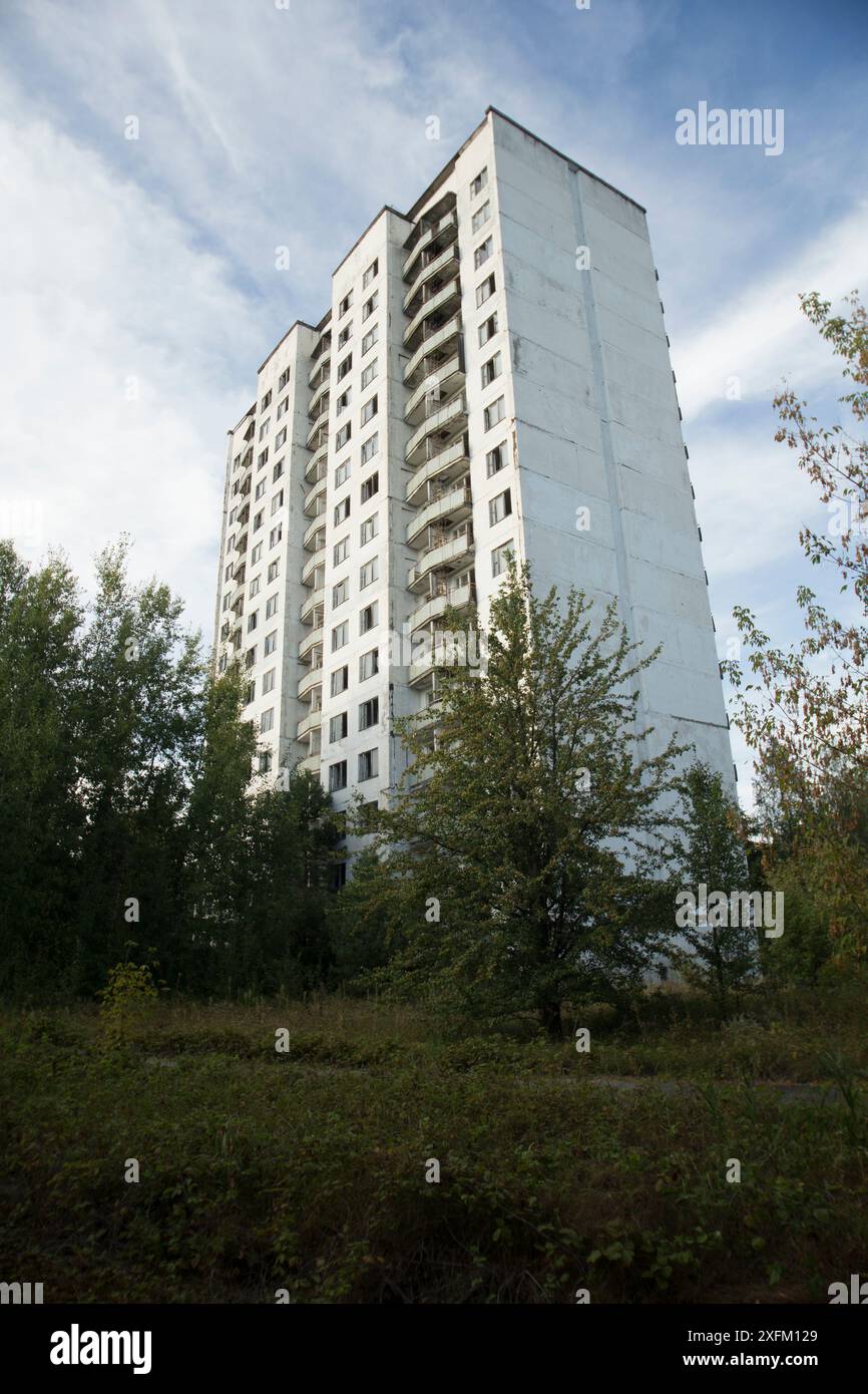 A tower block in Pripyat, Chernobyl Exlusion Zone, Ukraine September ...