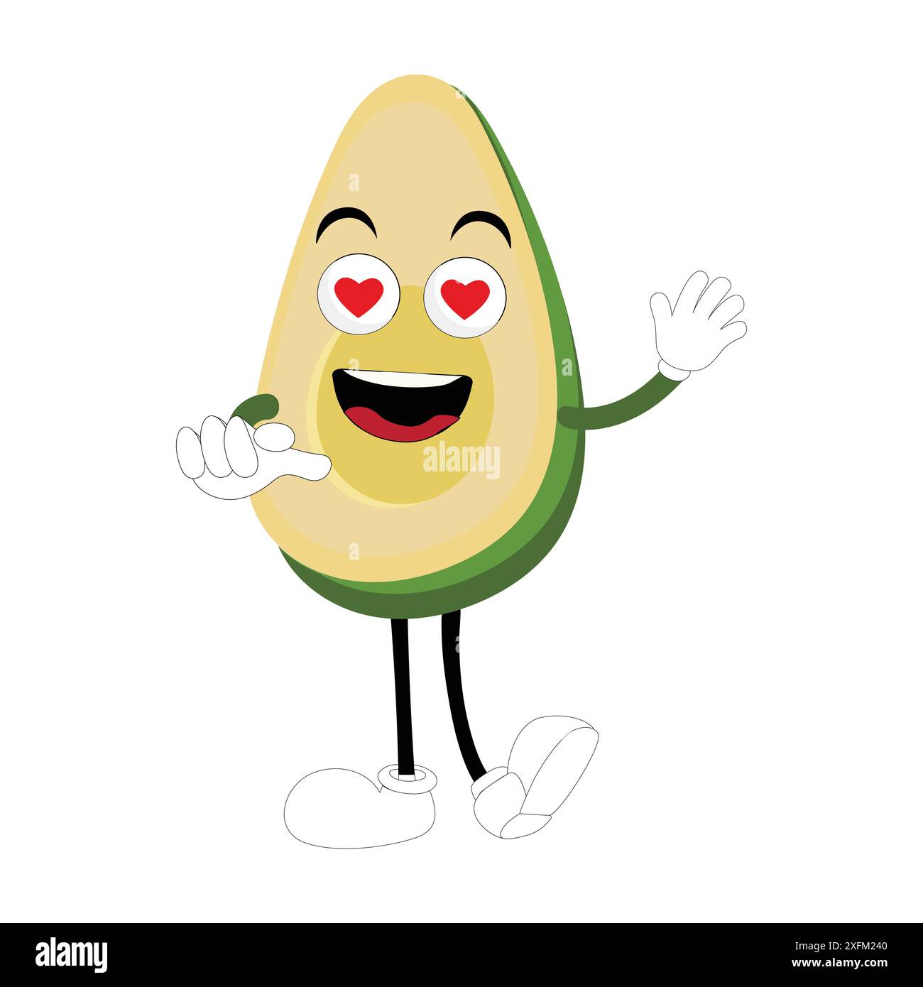 Cartoon avocados mascot characters, hand drawn doodle style cartoon ...