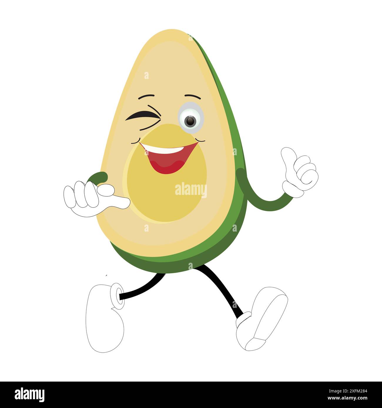 Cartoon avocados mascot characters, hand drawn doodle style cartoon ...