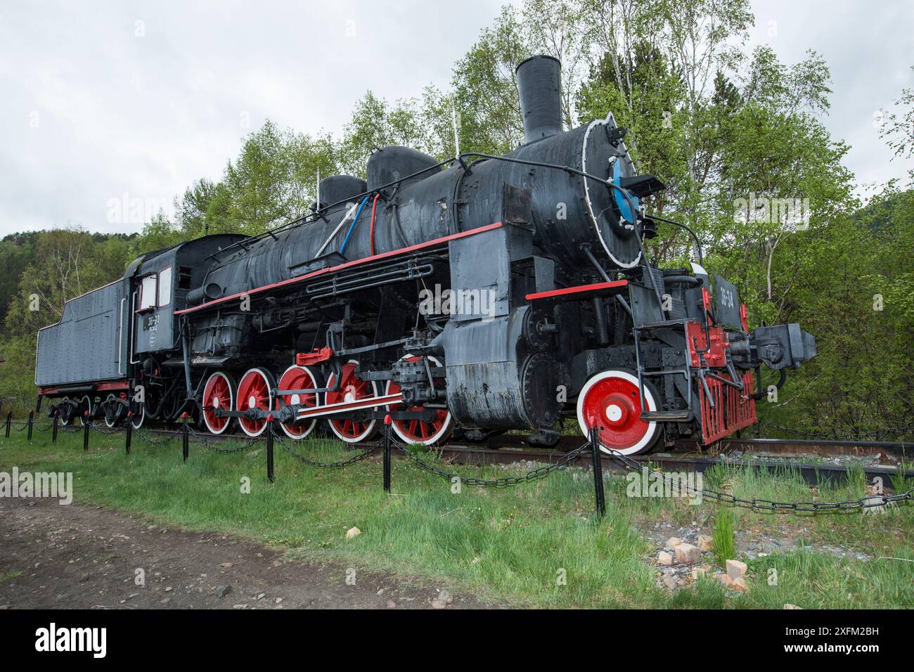 An old steam locomotive, Circum-Baikal Railway, Trans-Siberian Railway ...