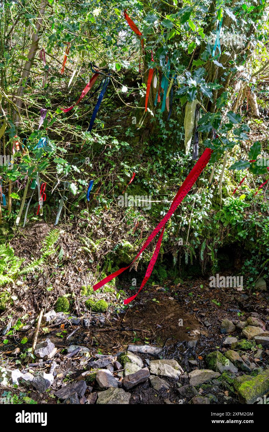 Colourful Image Showing Prayer Ribbons Above Covety Spring, A Sacred ...