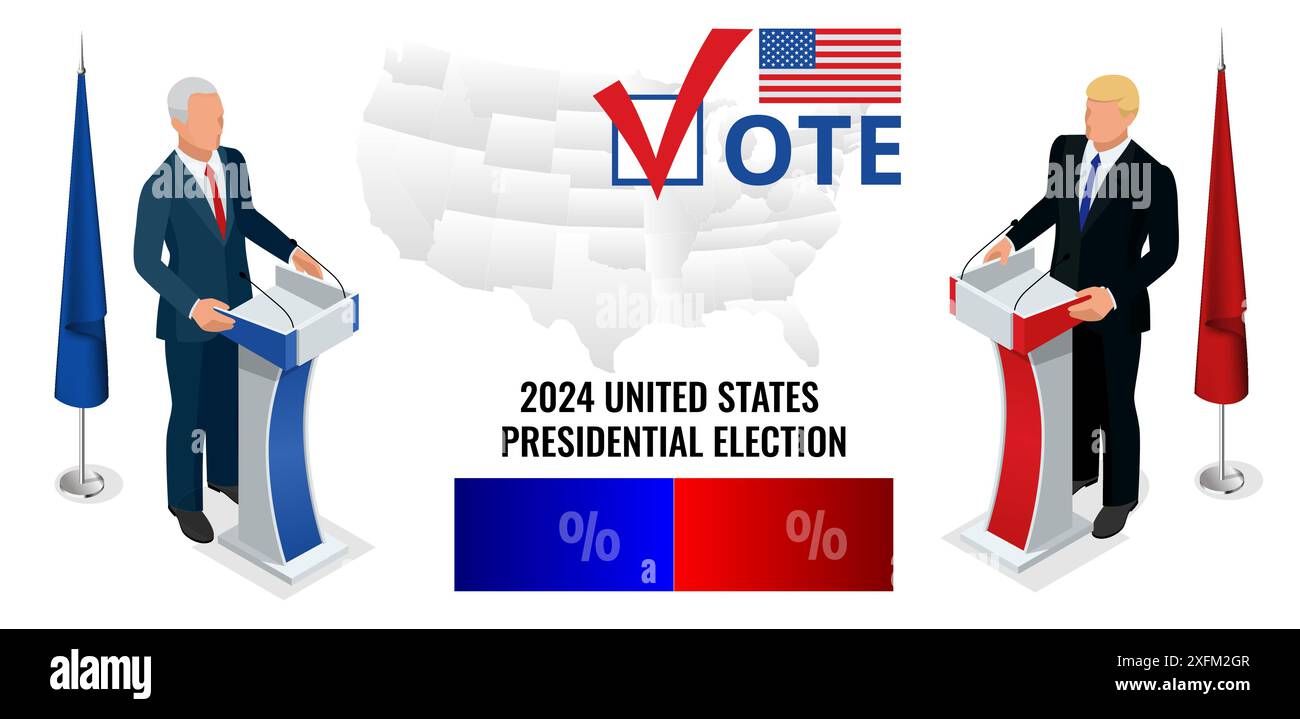 2024 United States of America Presidential Election banner. Trump and ...