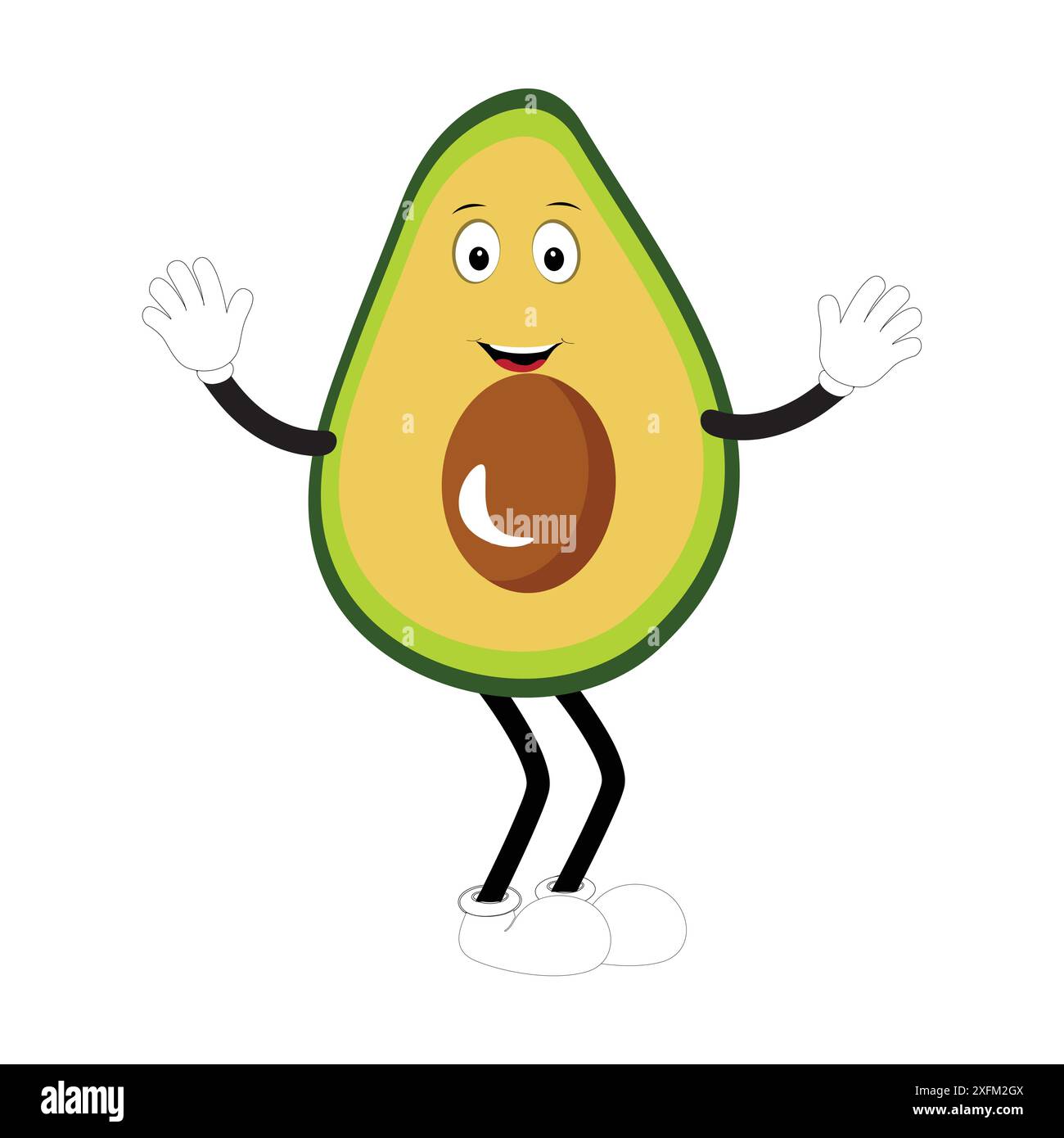 Cartoon avocados mascot characters, hand drawn doodle style cartoon ...