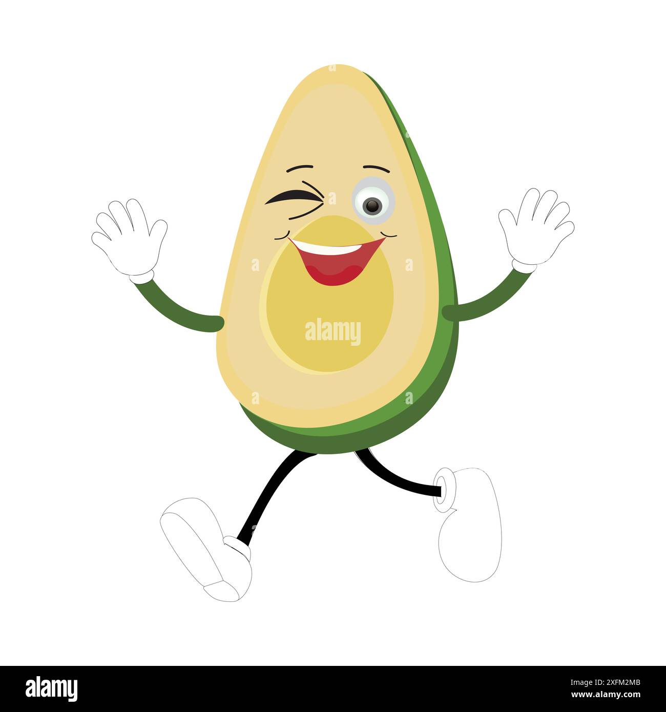 Cartoon avocados mascot characters, hand drawn doodle style cartoon ...