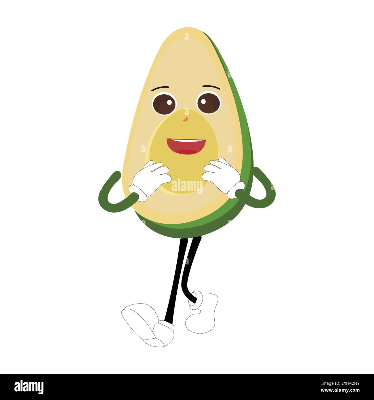 Cartoon avocados mascot characters, hand drawn doodle style cartoon ...