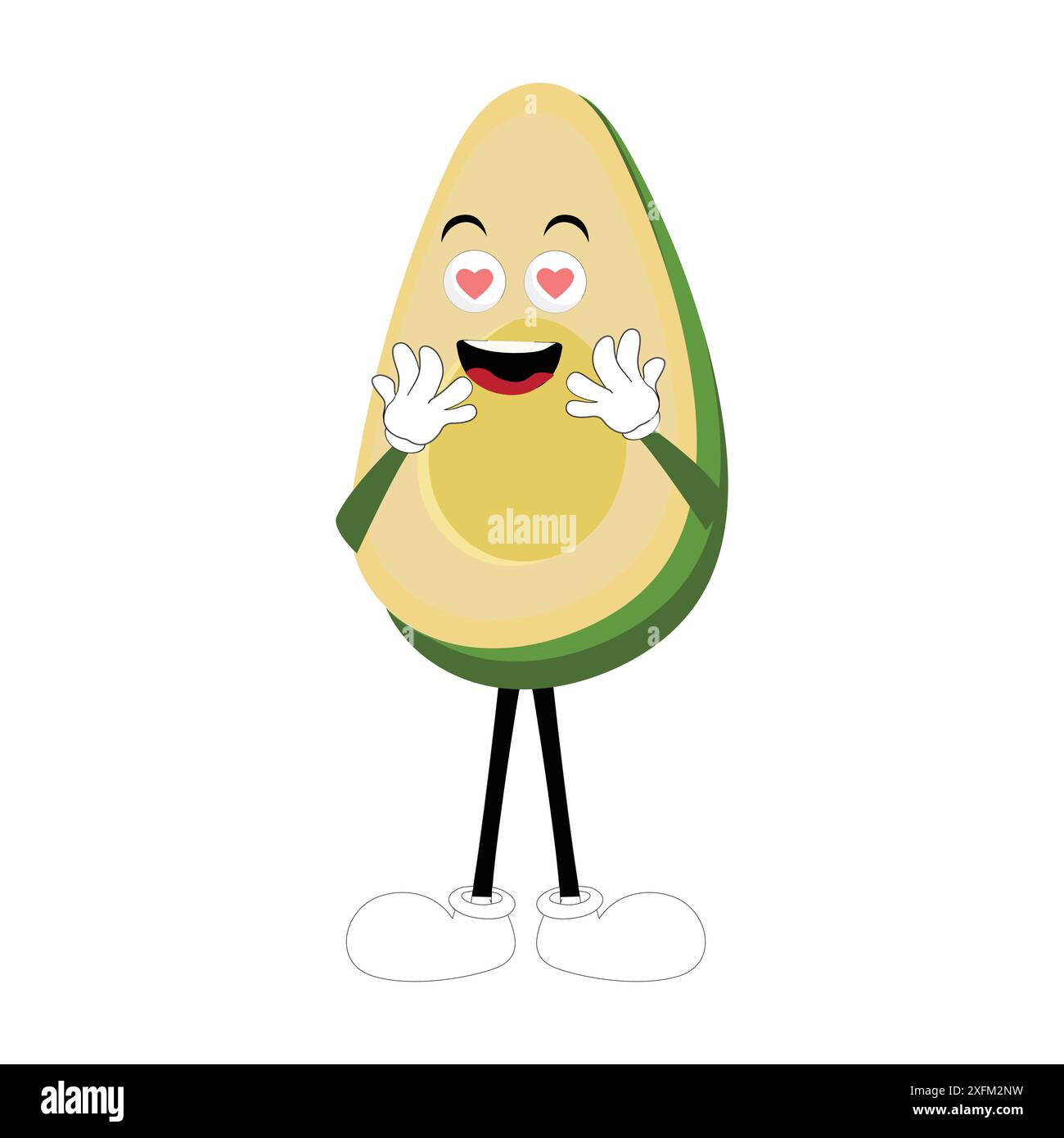 Cartoon avocados mascot characters, hand drawn doodle style cartoon ...