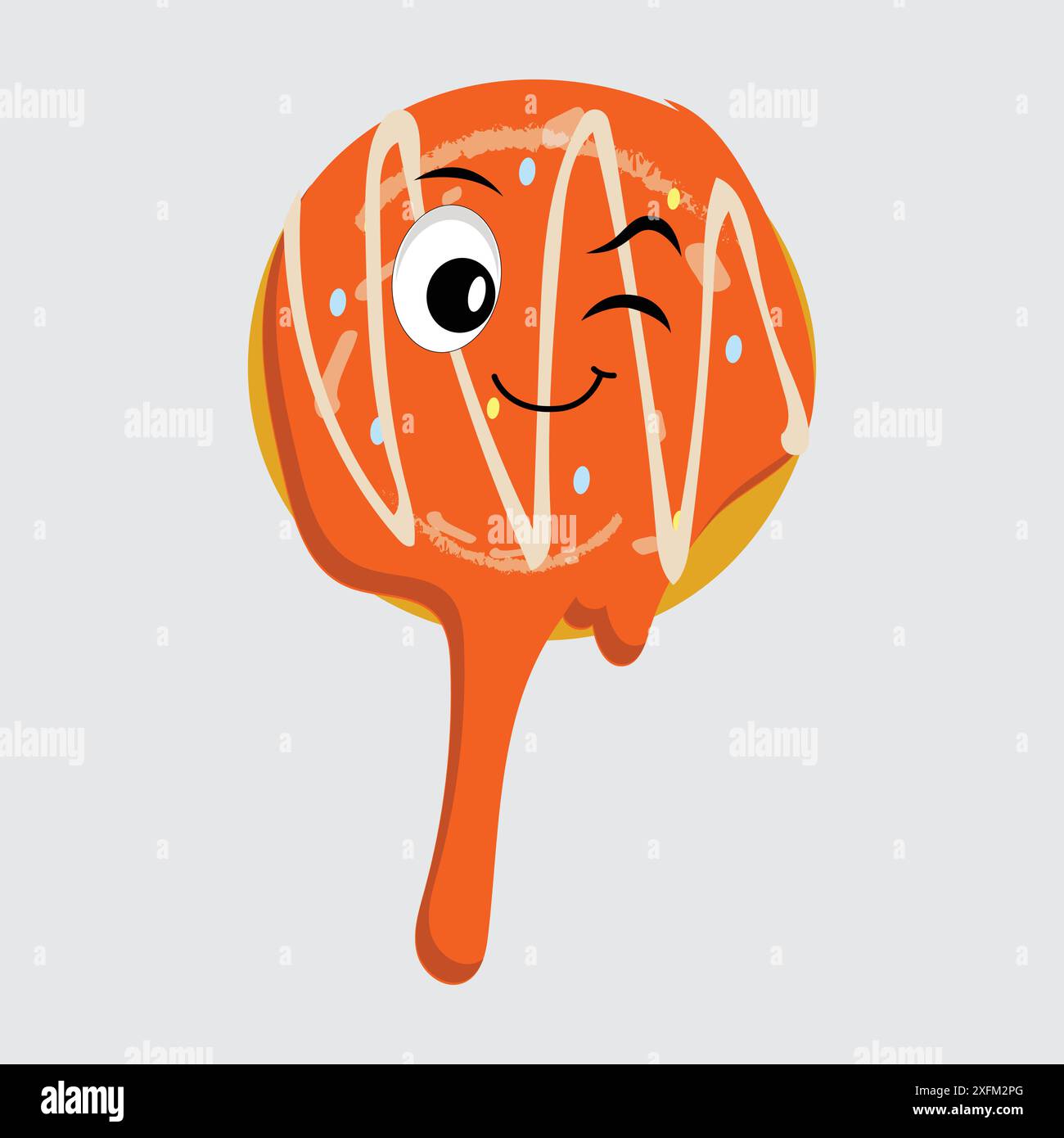 Donut mascot, vintage cartoon styled retro vector illustration,Donut ...