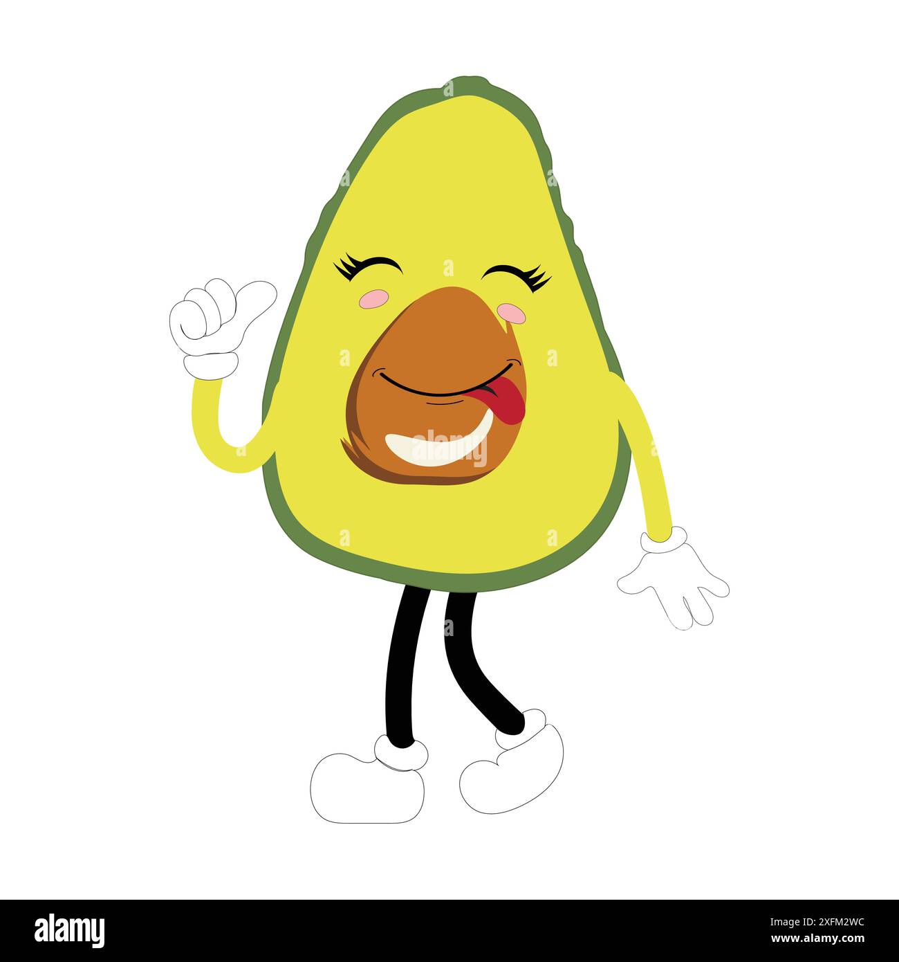 Cartoon avocados mascot characters, hand drawn doodle style cartoon ...