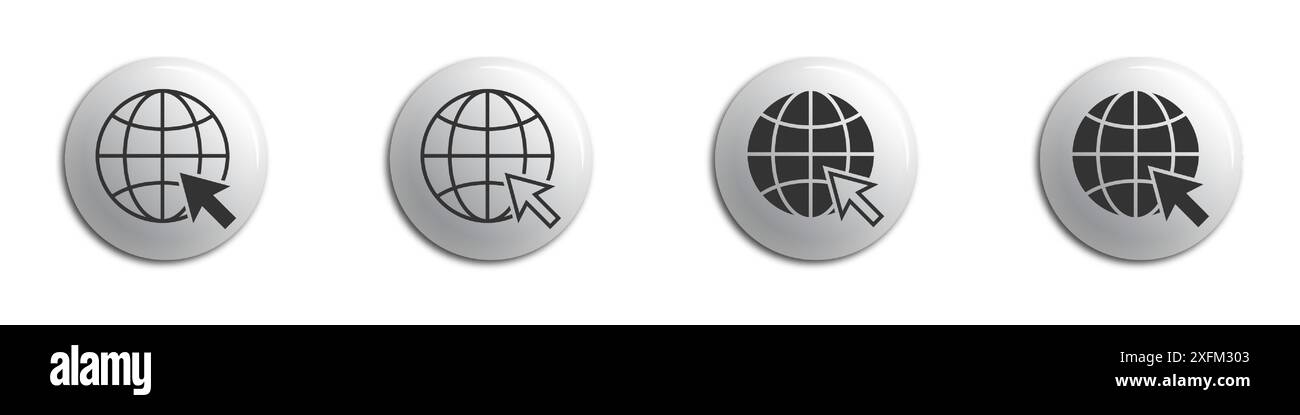 Go to web icon. Globe symbol. Flat vector illustration Stock Vector ...