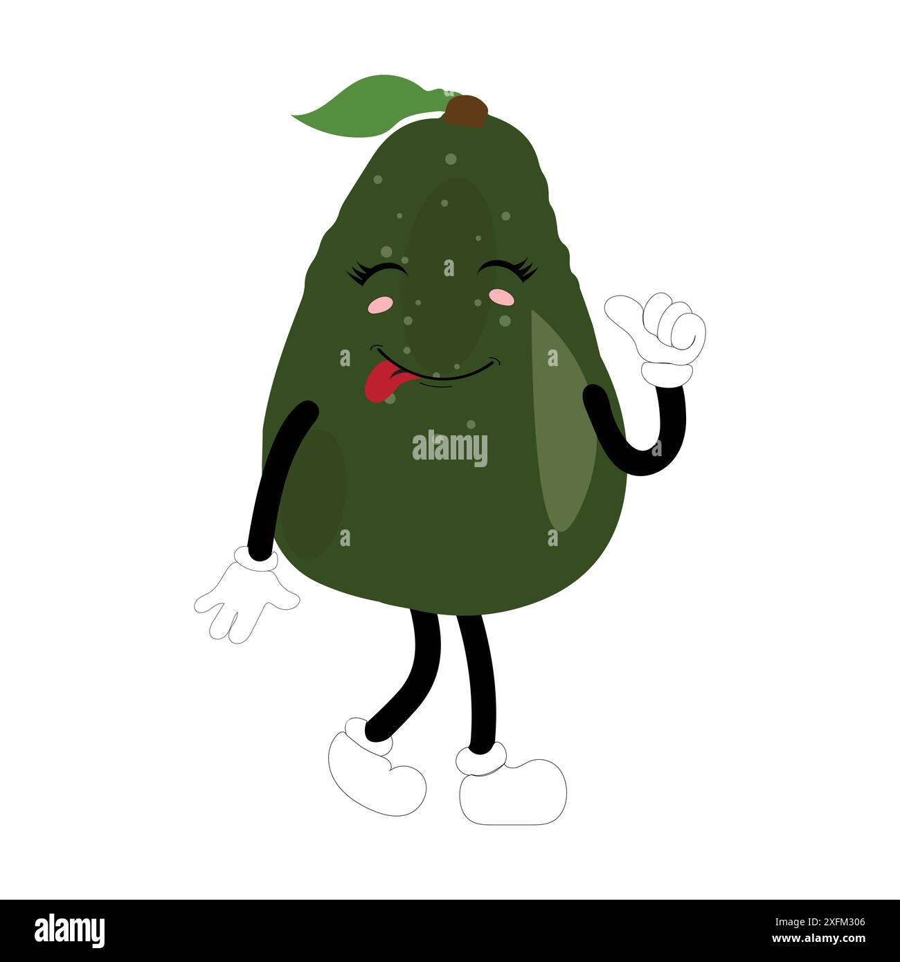 Cartoon avocados mascot characters, hand drawn doodle style cartoon ...