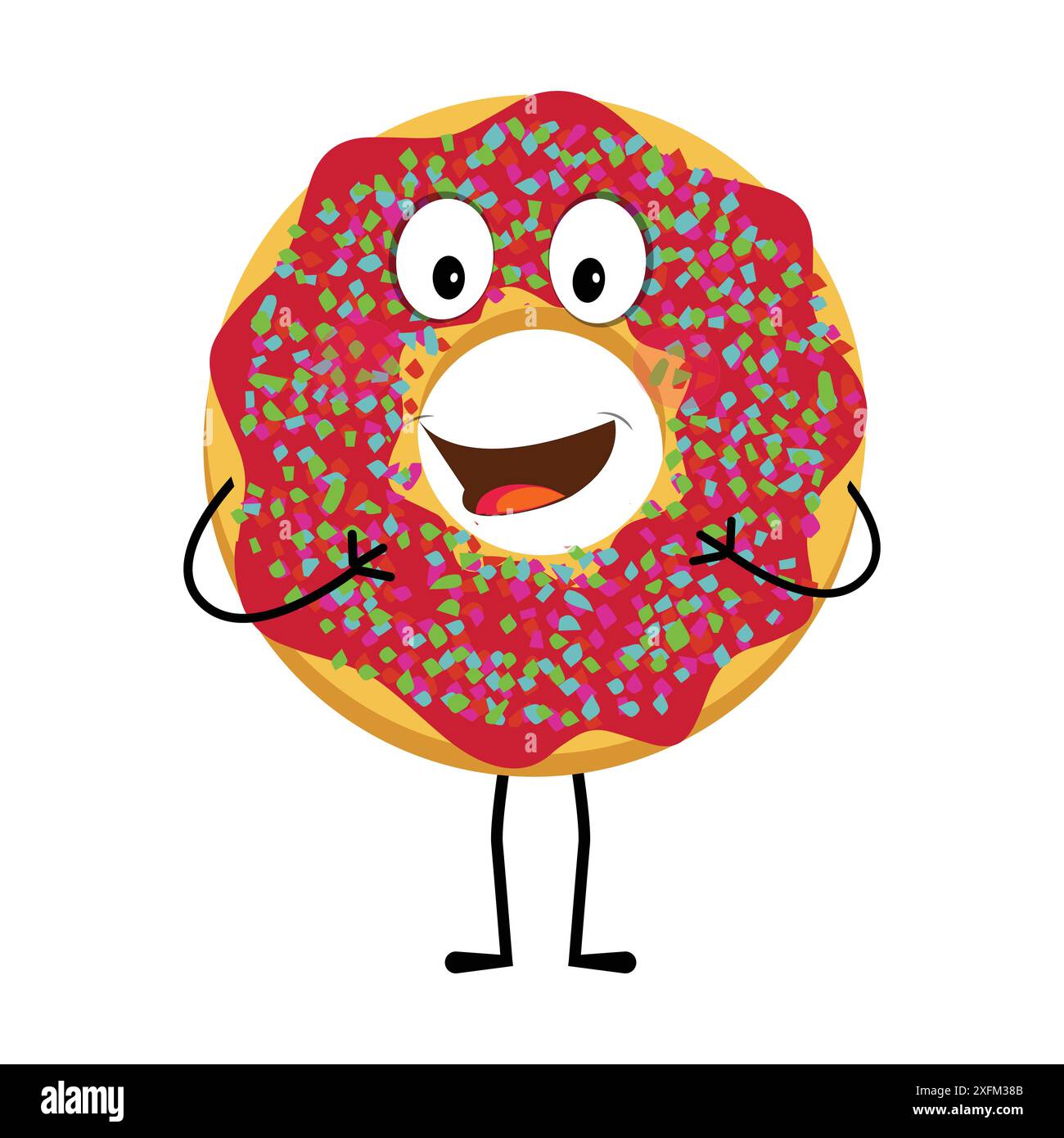 Donut mascot, vintage cartoon styled retro vector illustration,Donut ...