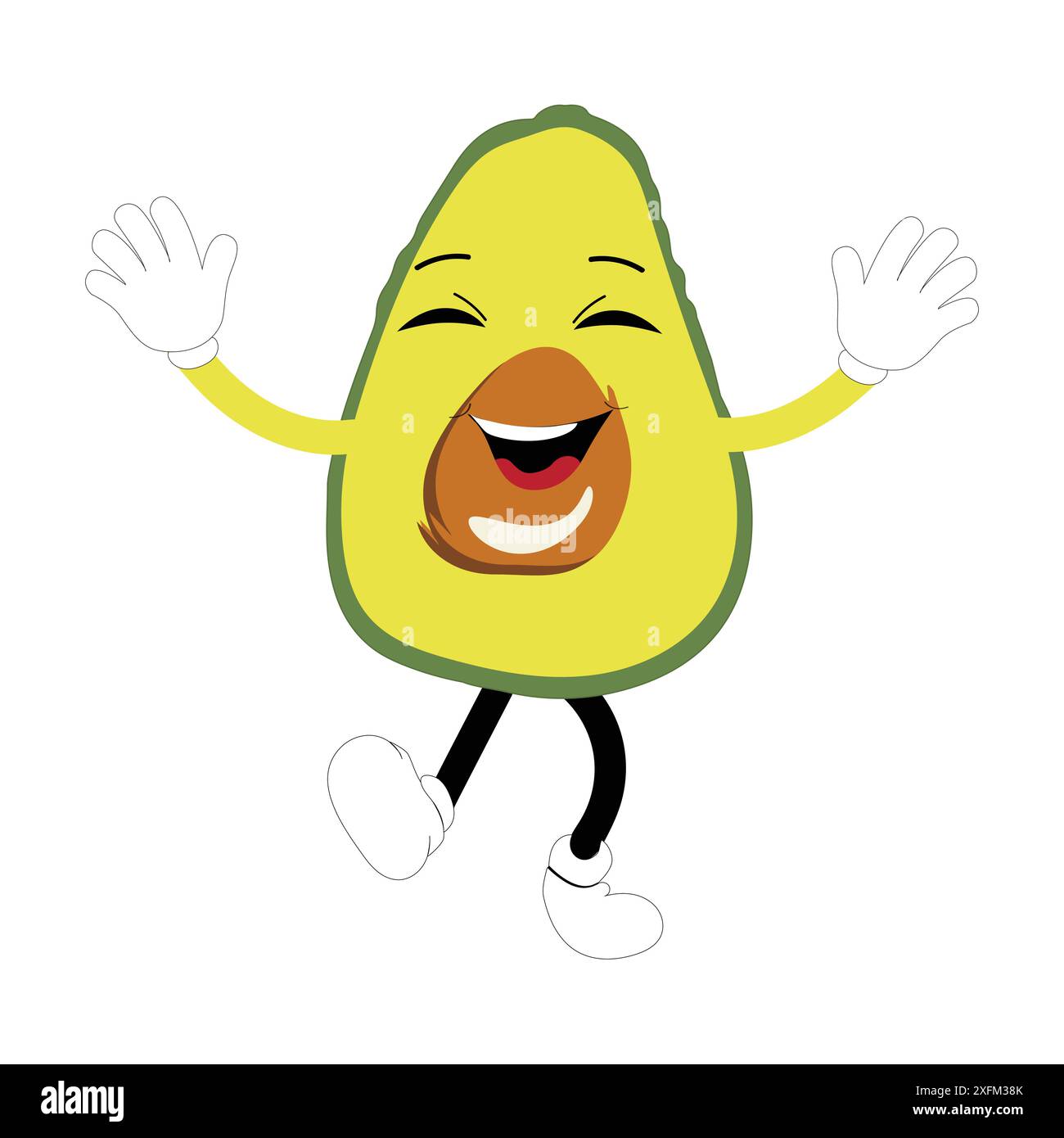 Cartoon avocados mascot characters, hand drawn doodle style cartoon ...