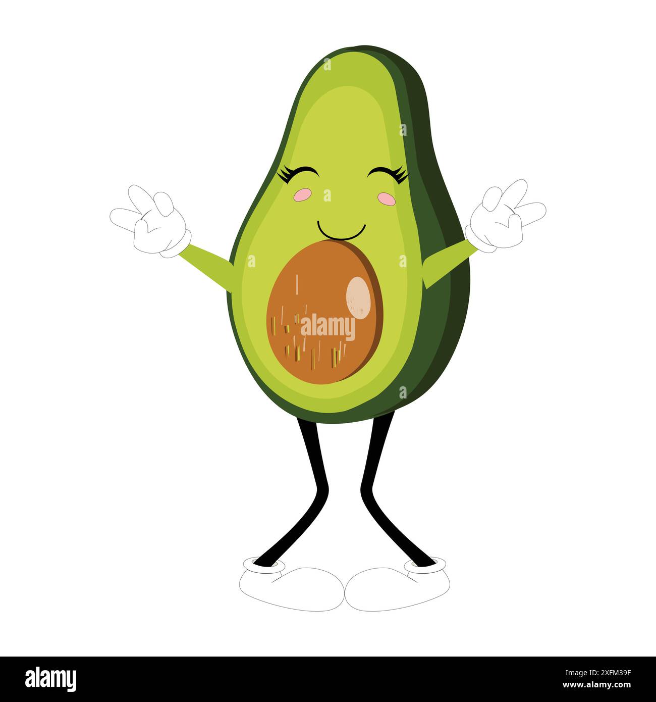 Cartoon avocados mascot characters, hand drawn doodle style cartoon ...