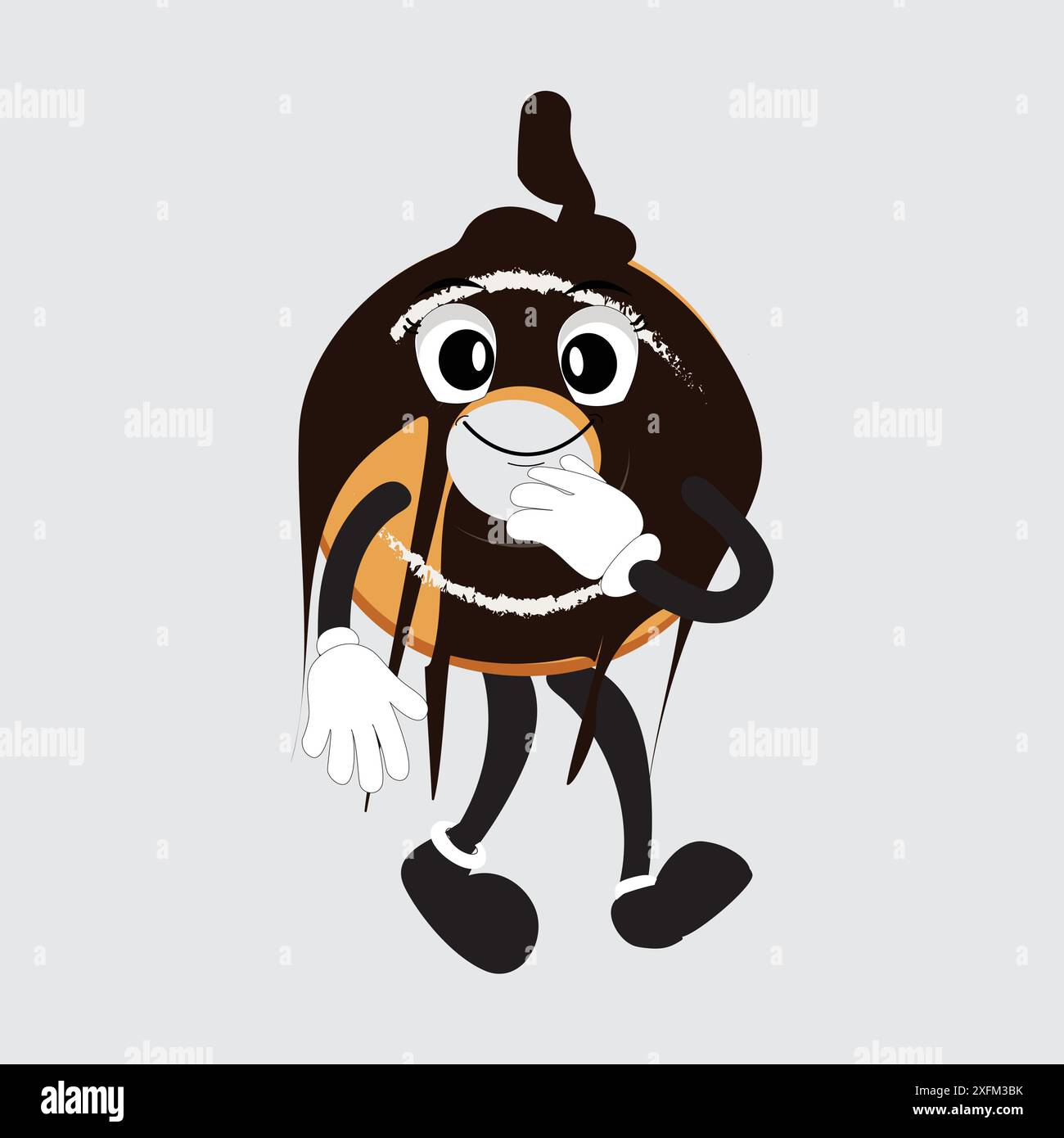 Donut mascot, vintage cartoon styled retro vector illustration,Donut ...