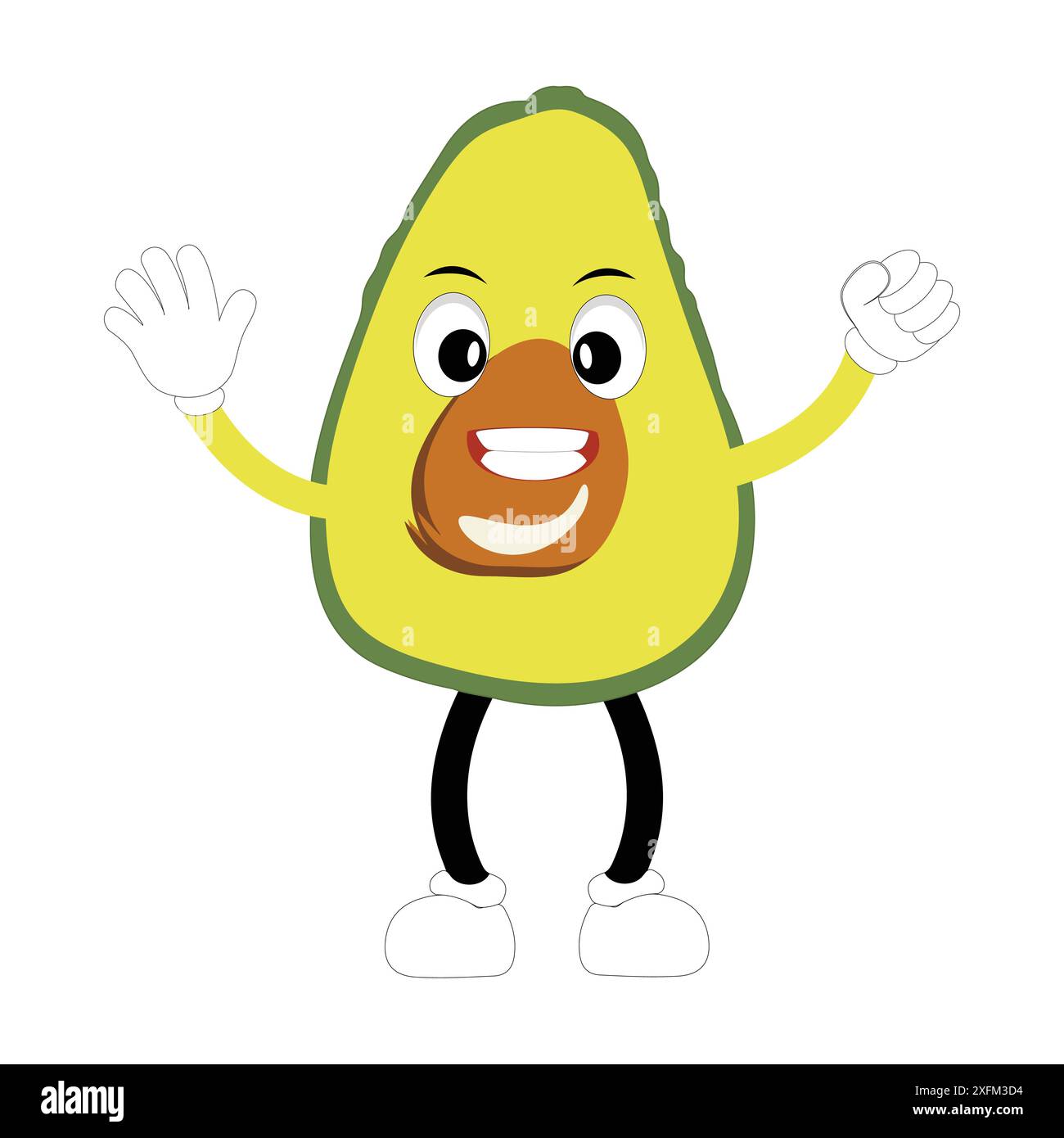 Cartoon avocados mascot characters, hand drawn doodle style cartoon ...