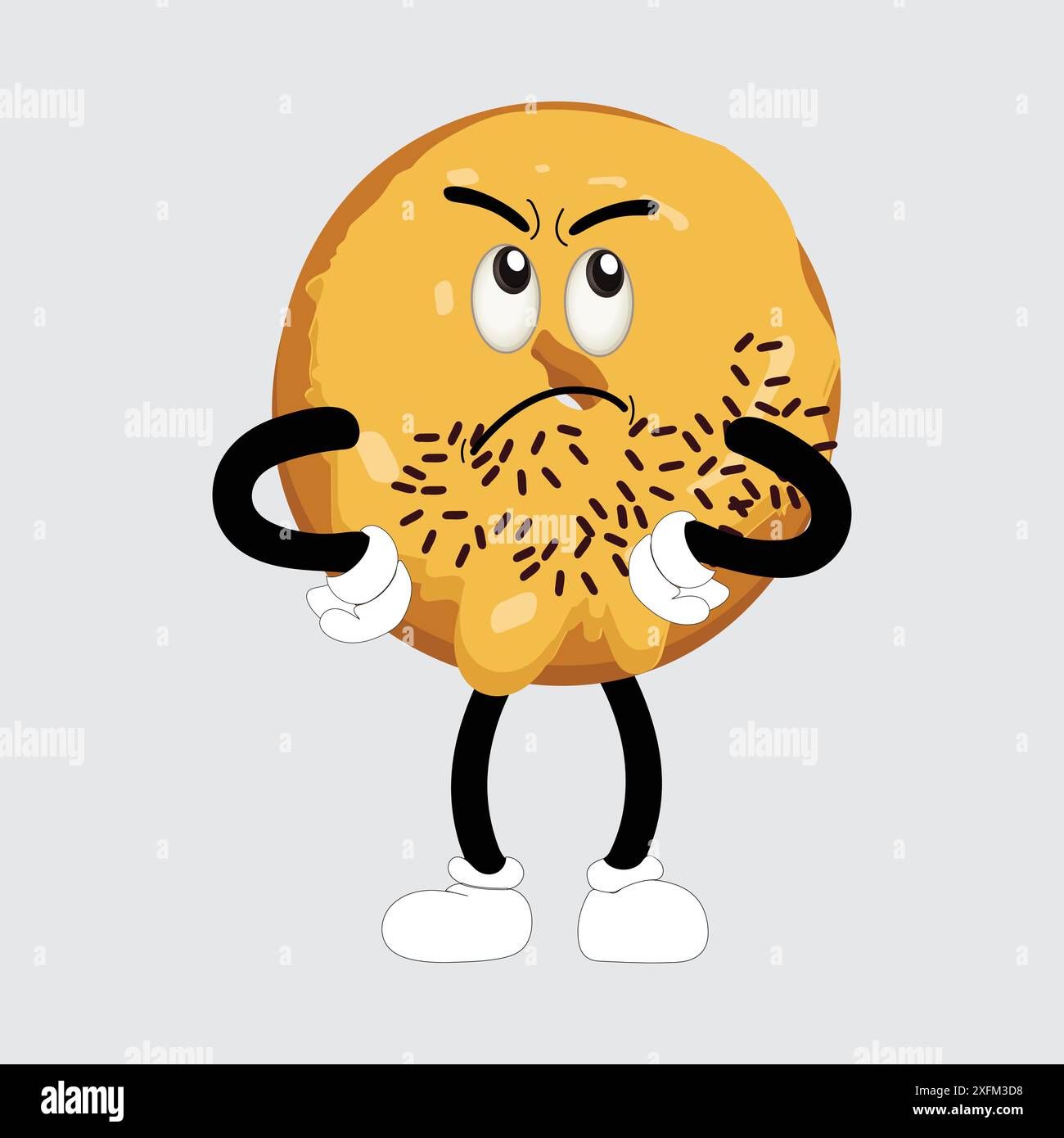 Donut mascot, vintage cartoon styled retro vector illustration,Donut ...