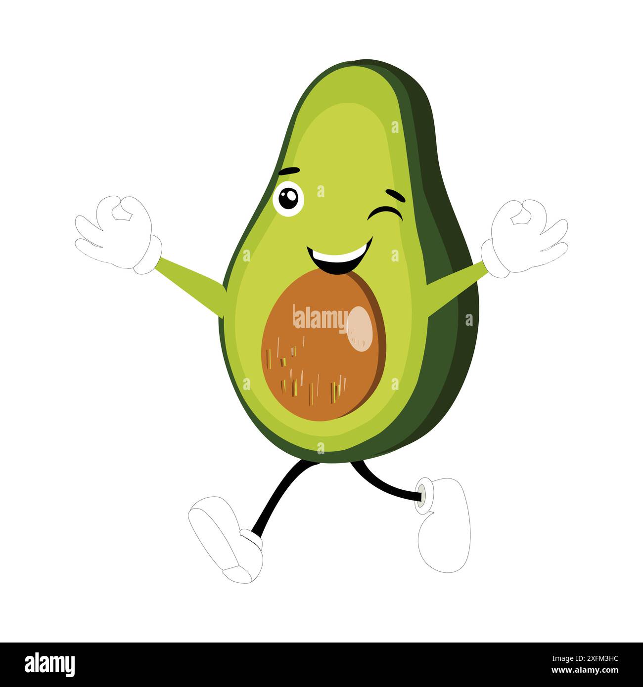 Cartoon avocados mascot characters, hand drawn doodle style cartoon ...