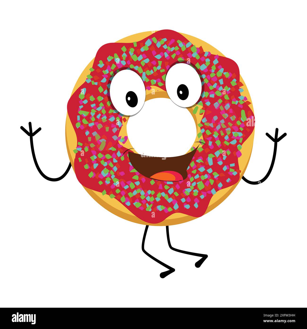 Donut mascot, vintage cartoon styled retro vector illustration,Donut ...