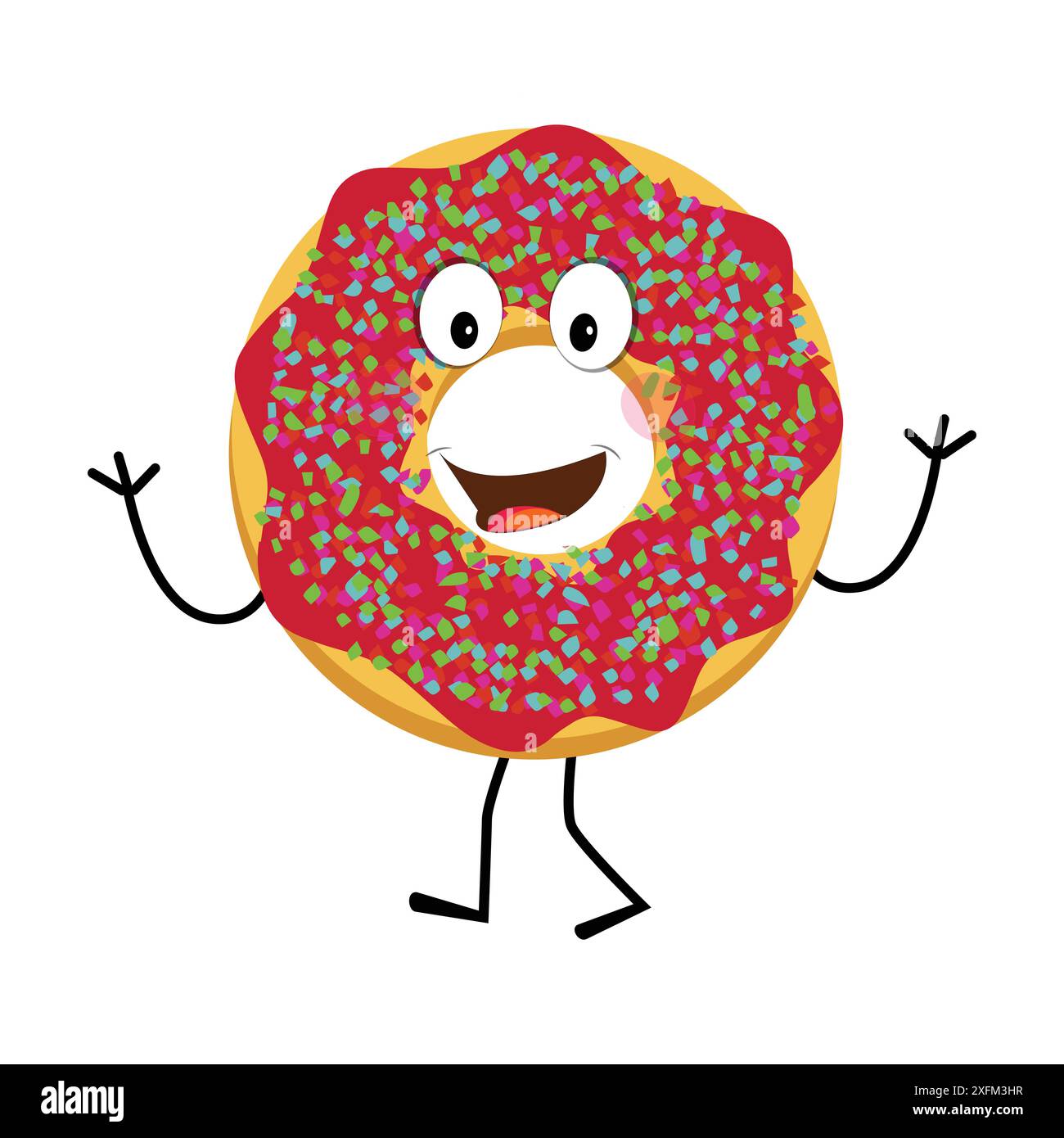 Donut mascot, vintage cartoon styled retro vector illustration,Donut ...