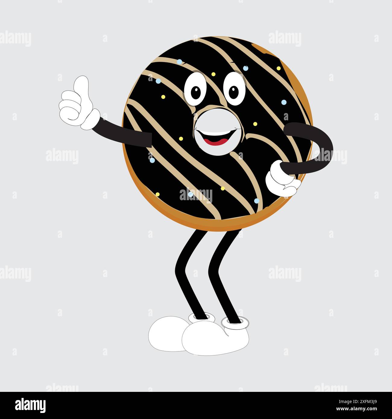 Donut mascot, vintage cartoon styled retro vector illustration,Donut ...