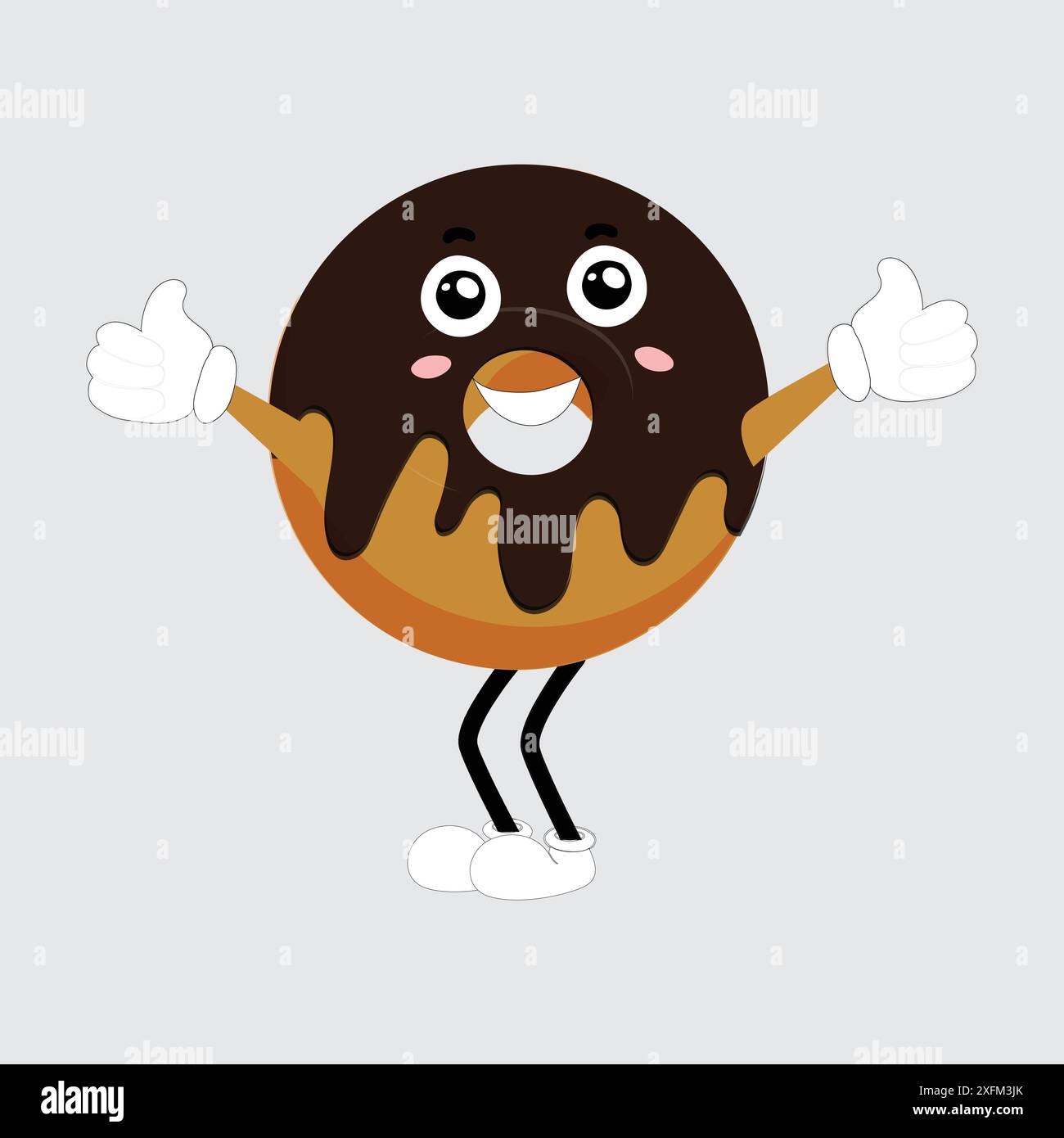Donut mascot, vintage cartoon styled retro vector illustration,Donut ...