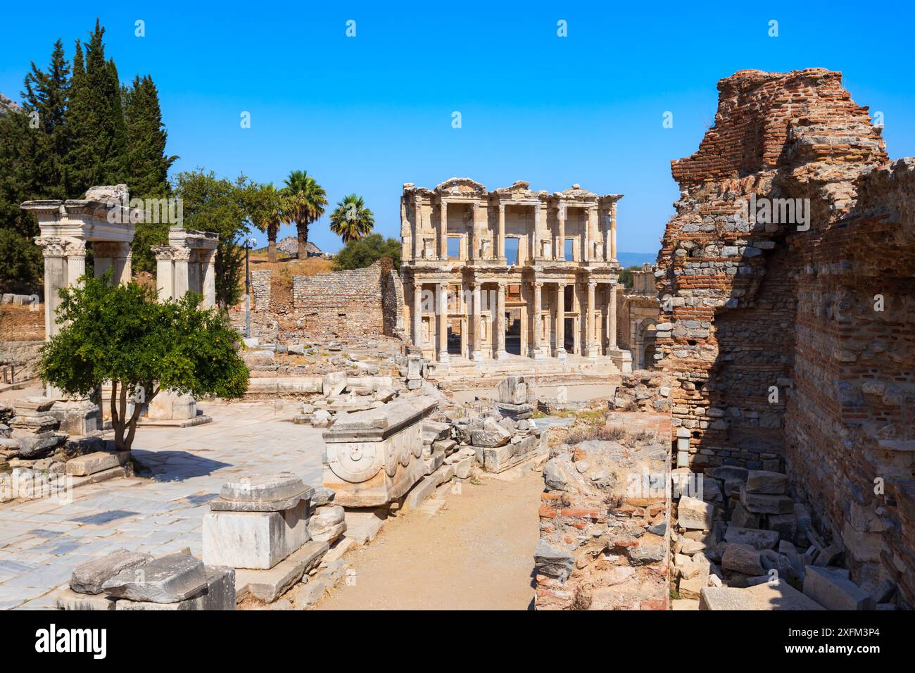 The Library of Celsus in Ephesus ancient greek city. Ephesus or Efes is ...