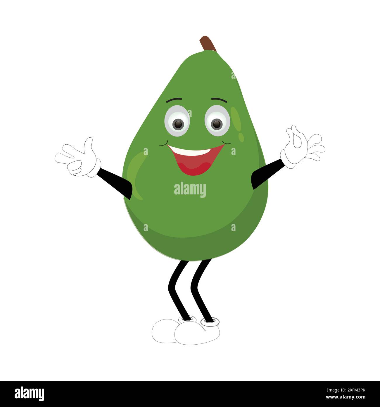 Cartoon avocados mascot characters, hand drawn doodle style cartoon ...