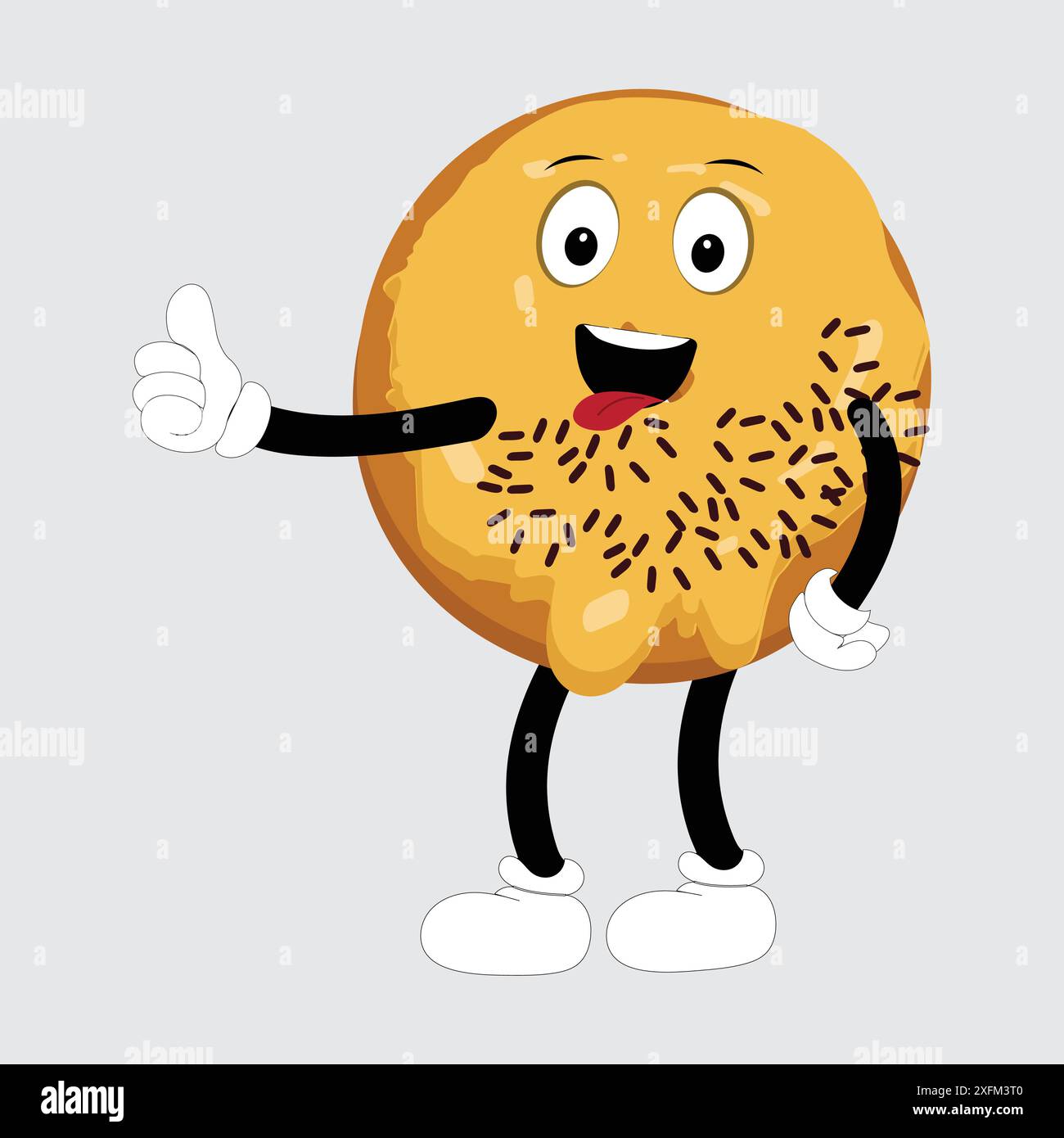 Donut mascot, vintage cartoon styled retro vector illustration,Donut ...