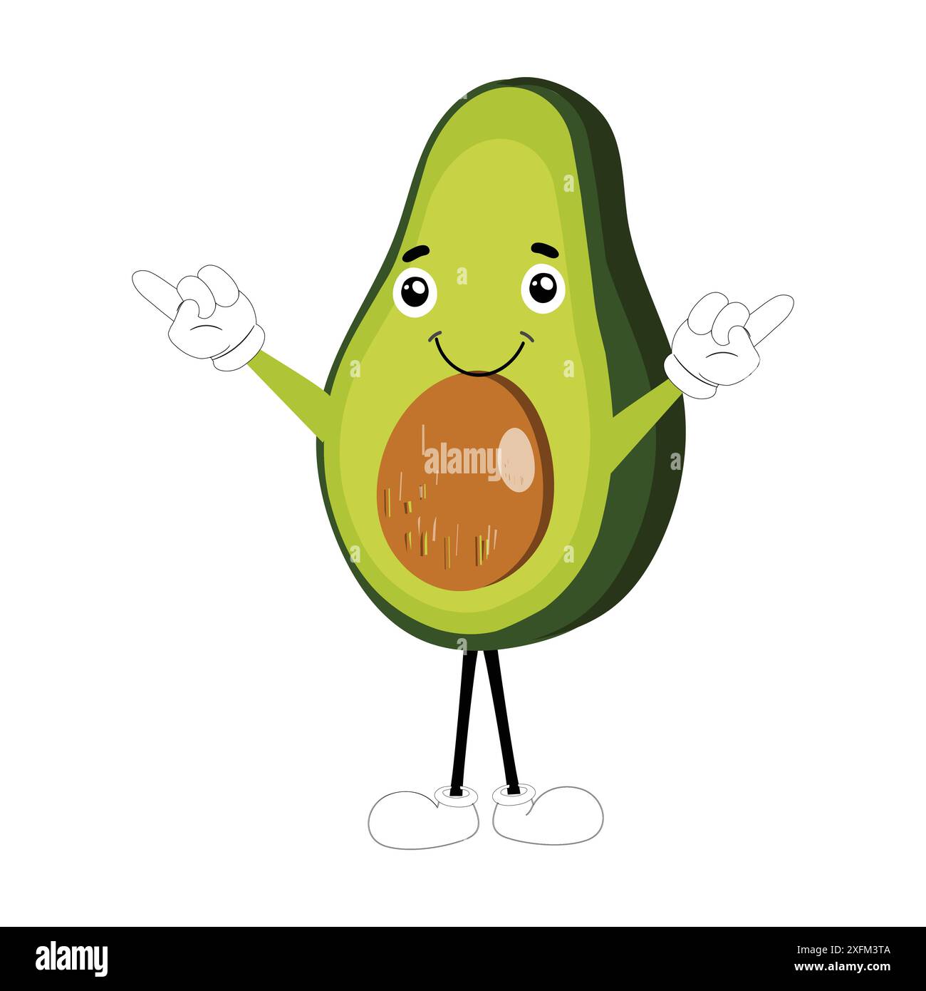 Cartoon avocados mascot characters, hand drawn doodle style cartoon ...