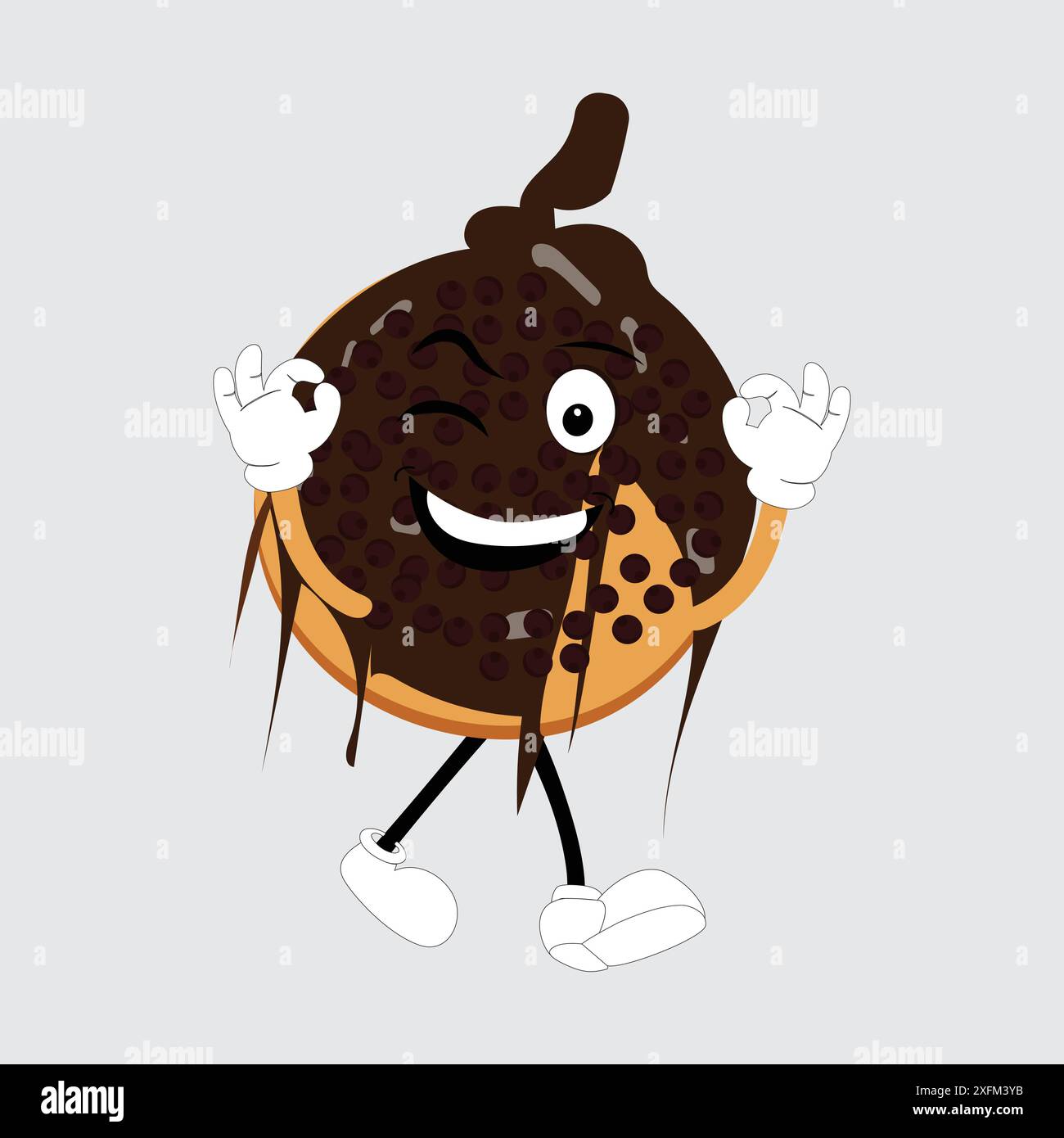 Donut mascot, vintage cartoon styled retro vector illustration,Donut ...