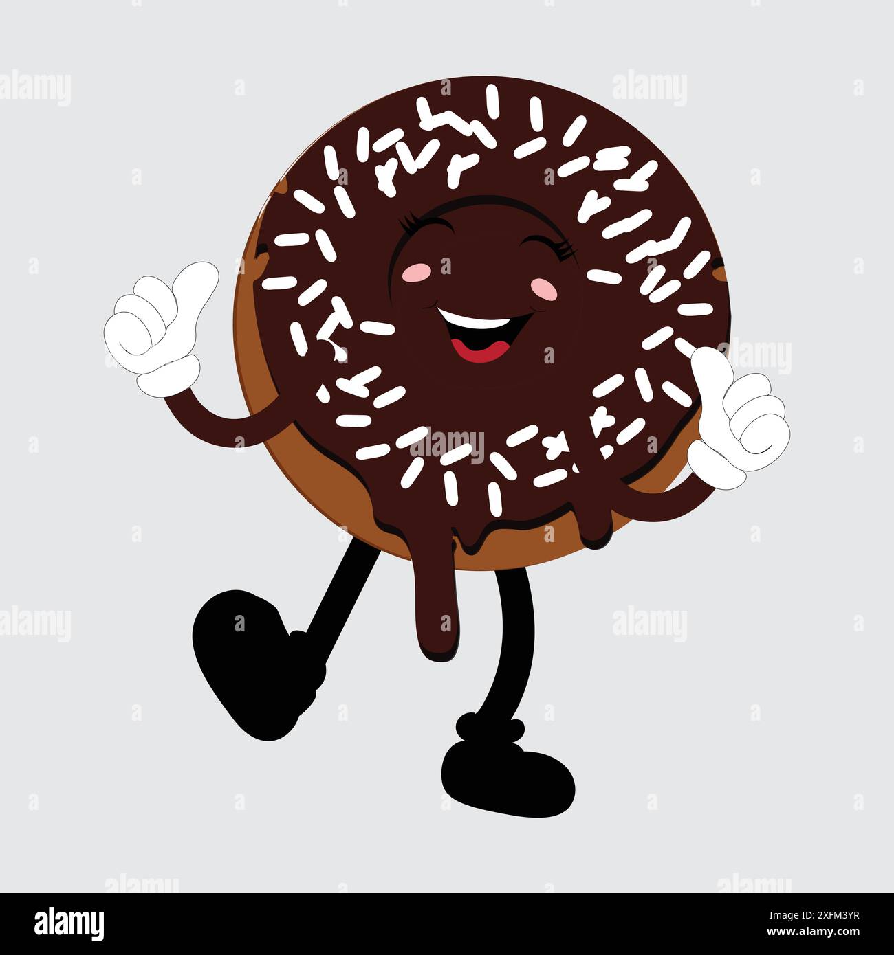 Donut mascot, vintage cartoon styled retro vector illustration,Donut ...