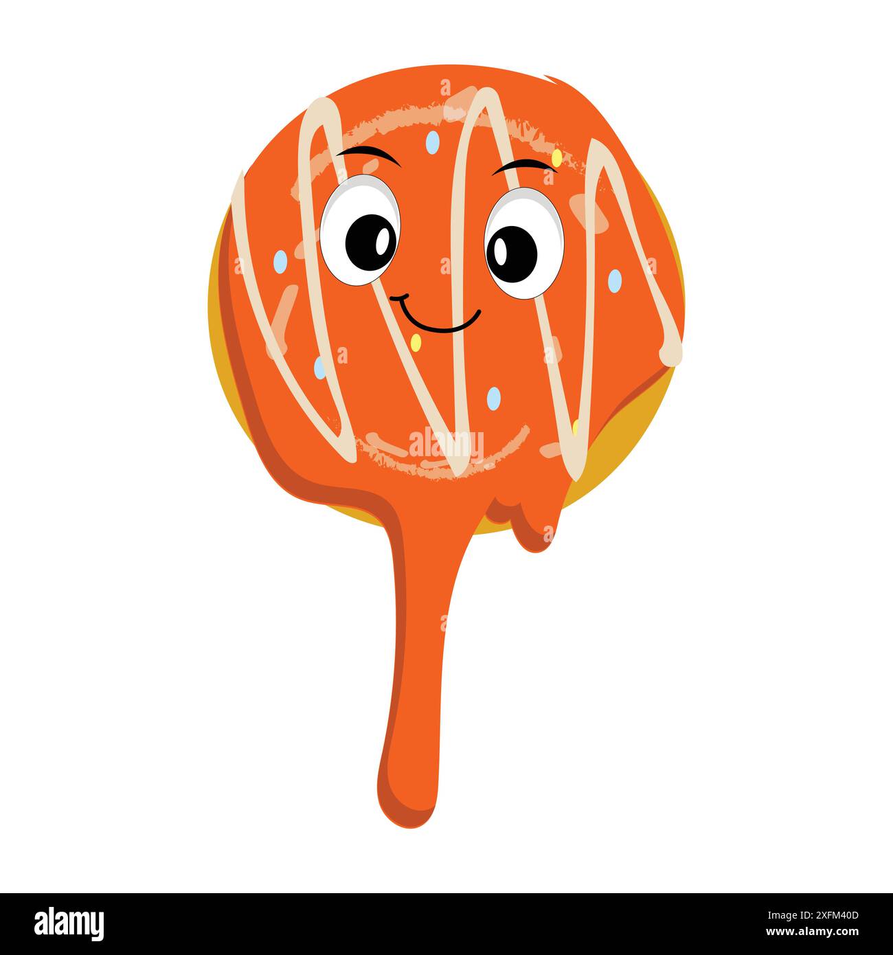 Donut mascot, vintage cartoon styled retro vector illustration,Donut ...