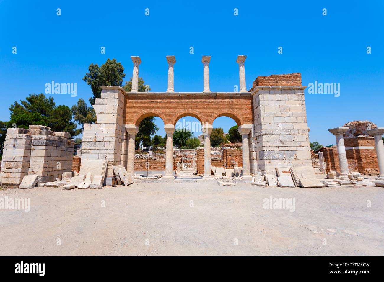 Basilica of St. John ruins at the Ephesus ancient greek city in Selcuk ...