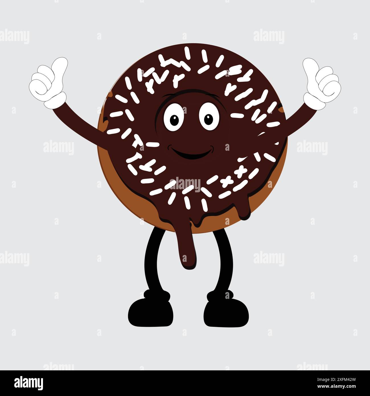 Donut mascot, vintage cartoon styled retro vector illustration,Donut ...