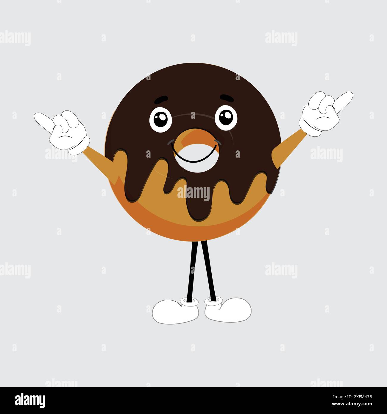 Donut mascot, vintage cartoon styled retro vector illustration,Donut ...