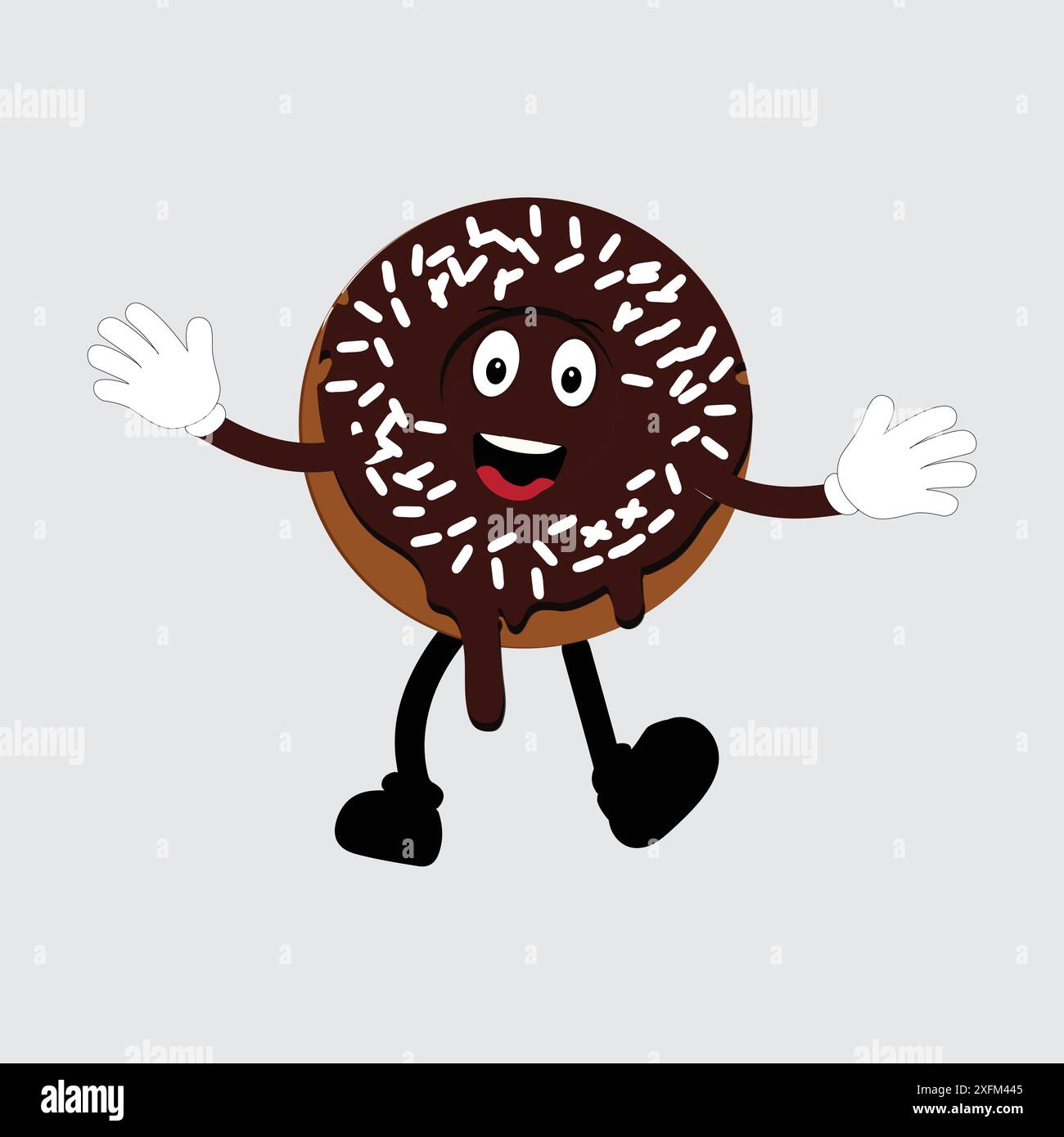 Donut mascot, vintage cartoon styled retro vector illustration,Donut ...