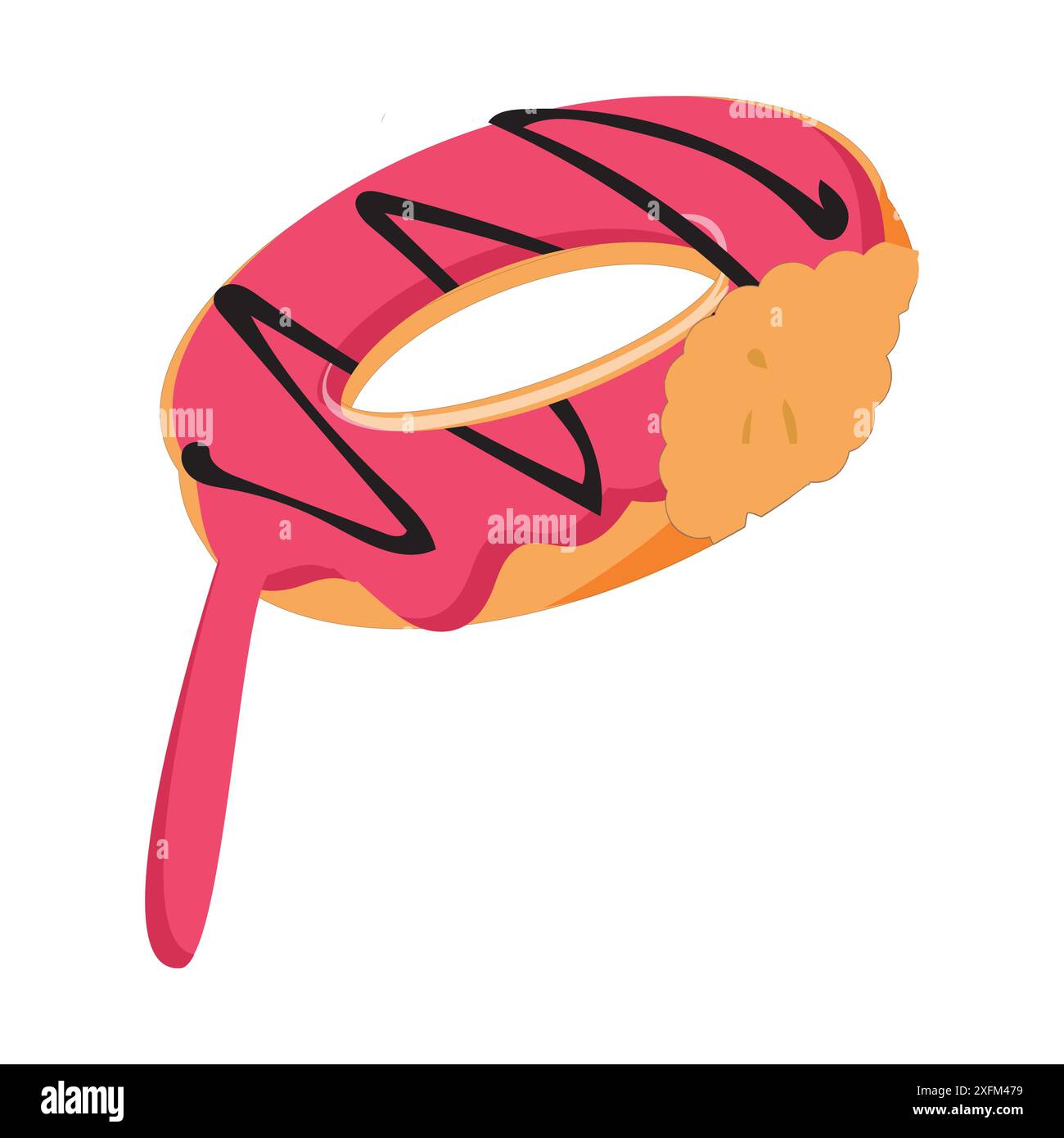 Bitten and half eaten donuts, doughnut pieces. Dessert doughnut bitten ...