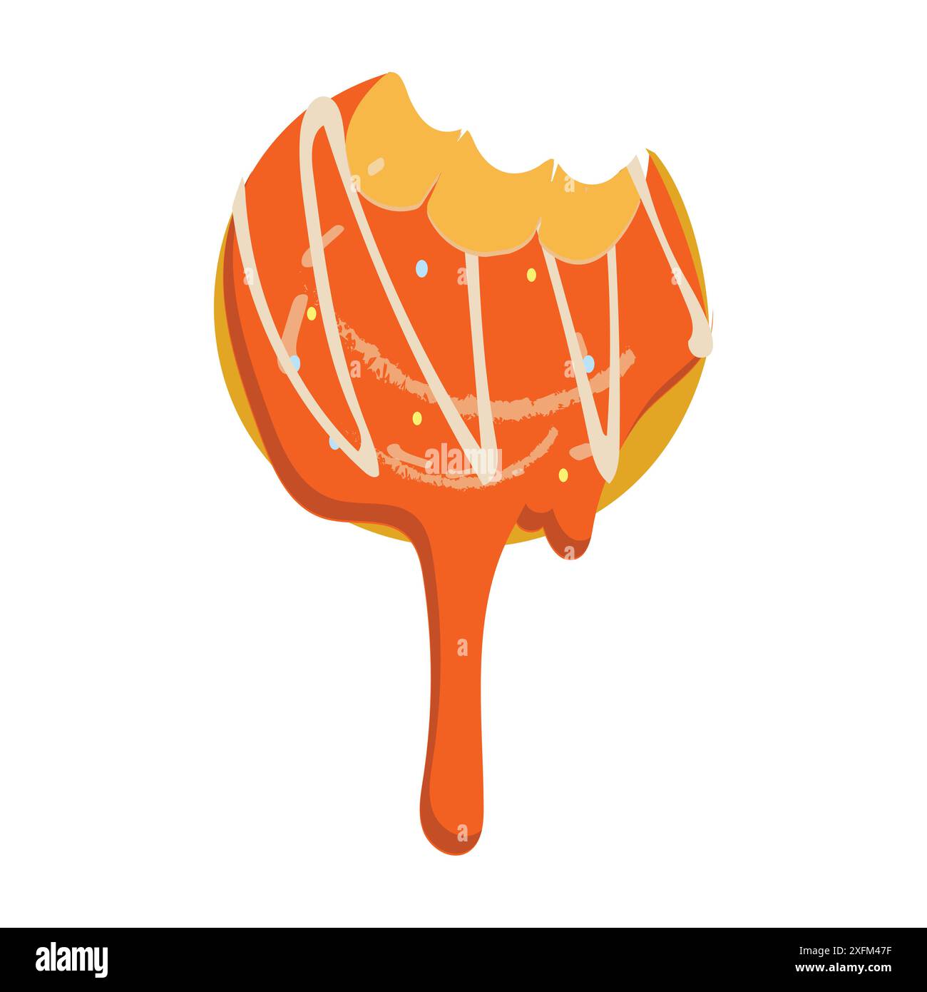 Bitten and half eaten donuts, doughnut pieces. Dessert doughnut bitten ...