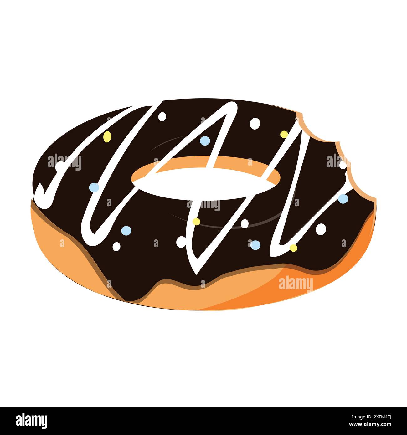 Bitten and half eaten donuts, doughnut pieces. Dessert doughnut bitten ...