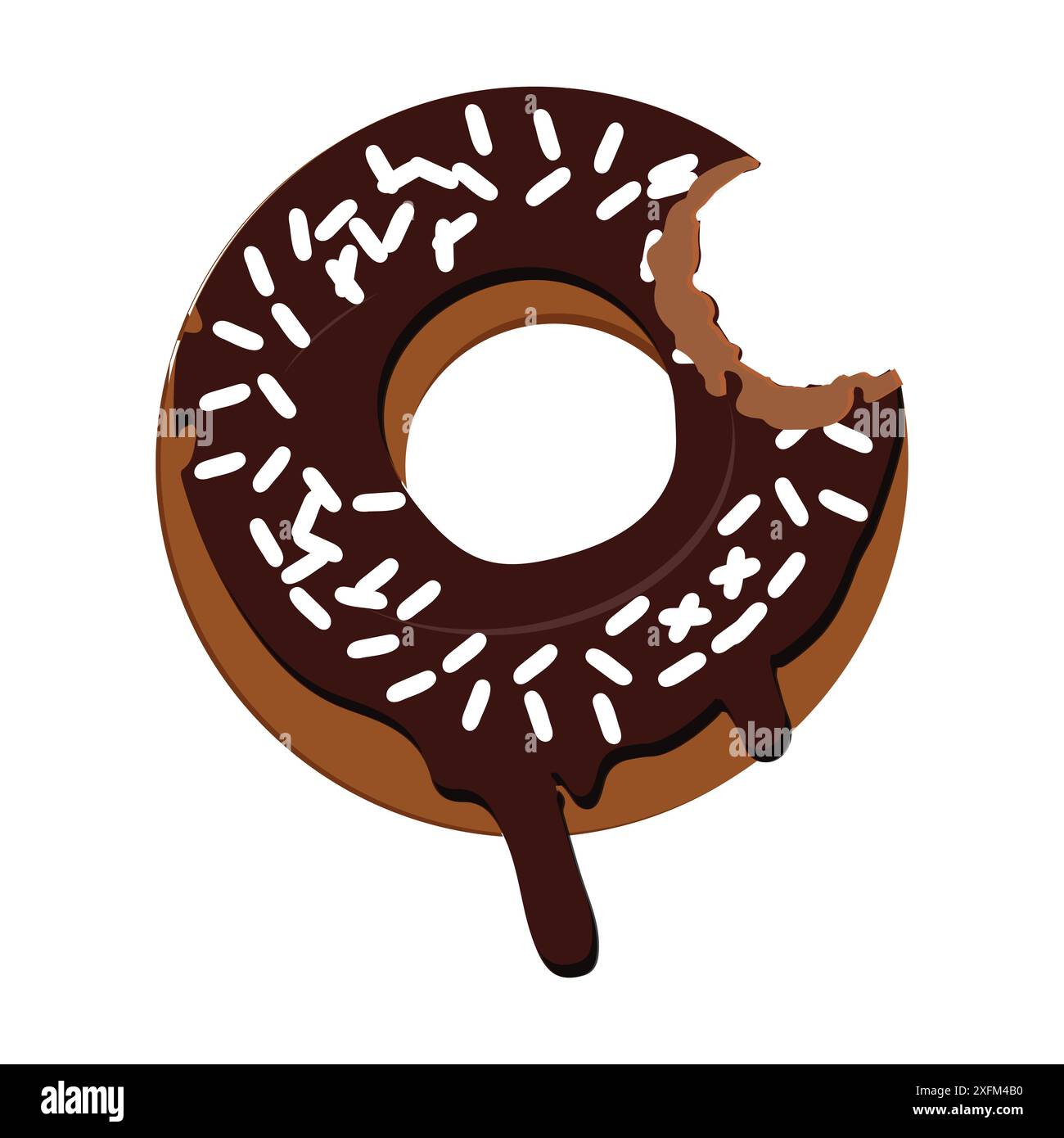 Bitten and half eaten donuts, doughnut pieces. Dessert doughnut bitten ...