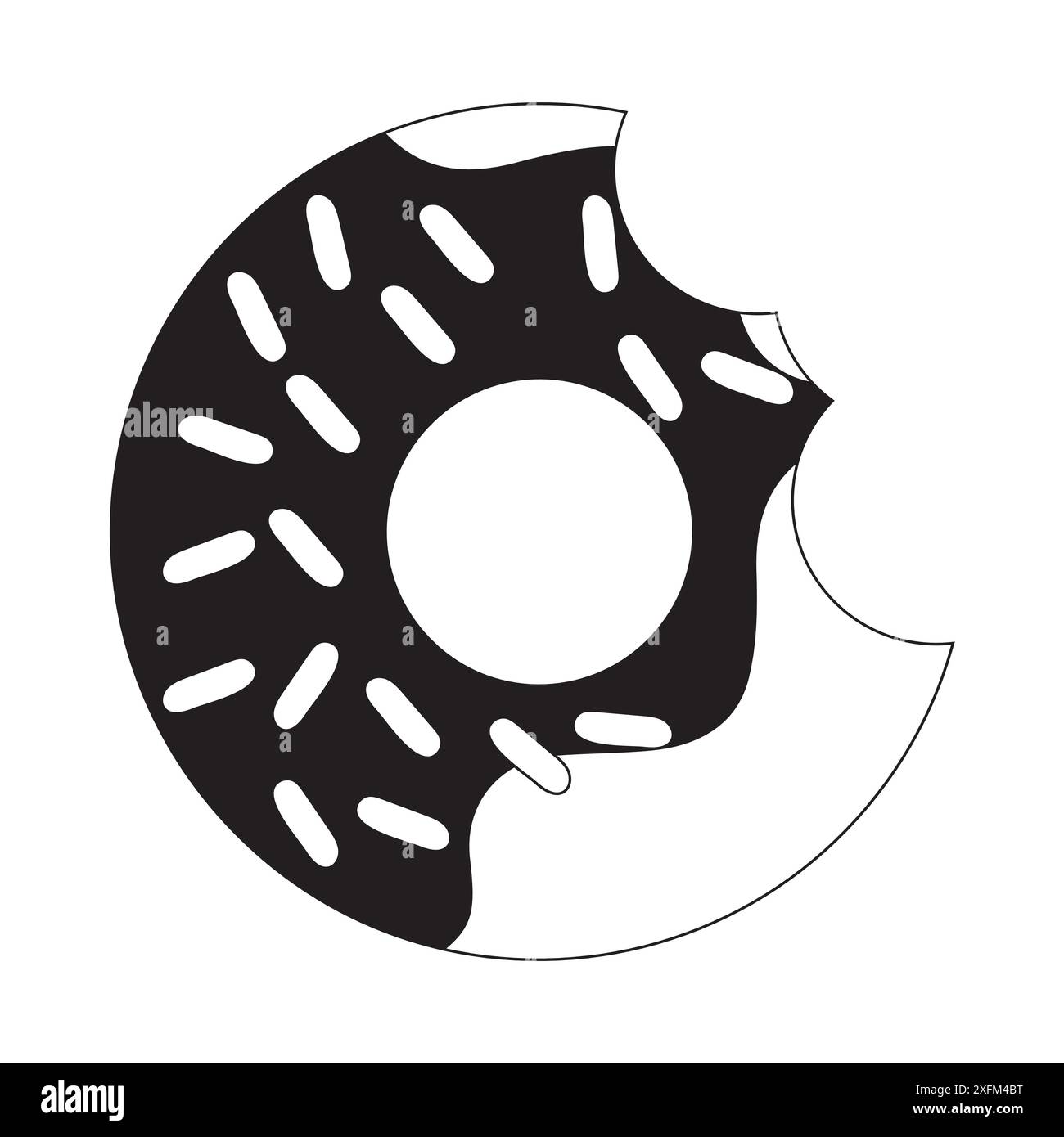 Bitten and half eaten donuts, doughnut pieces. Dessert doughnut bitten ...