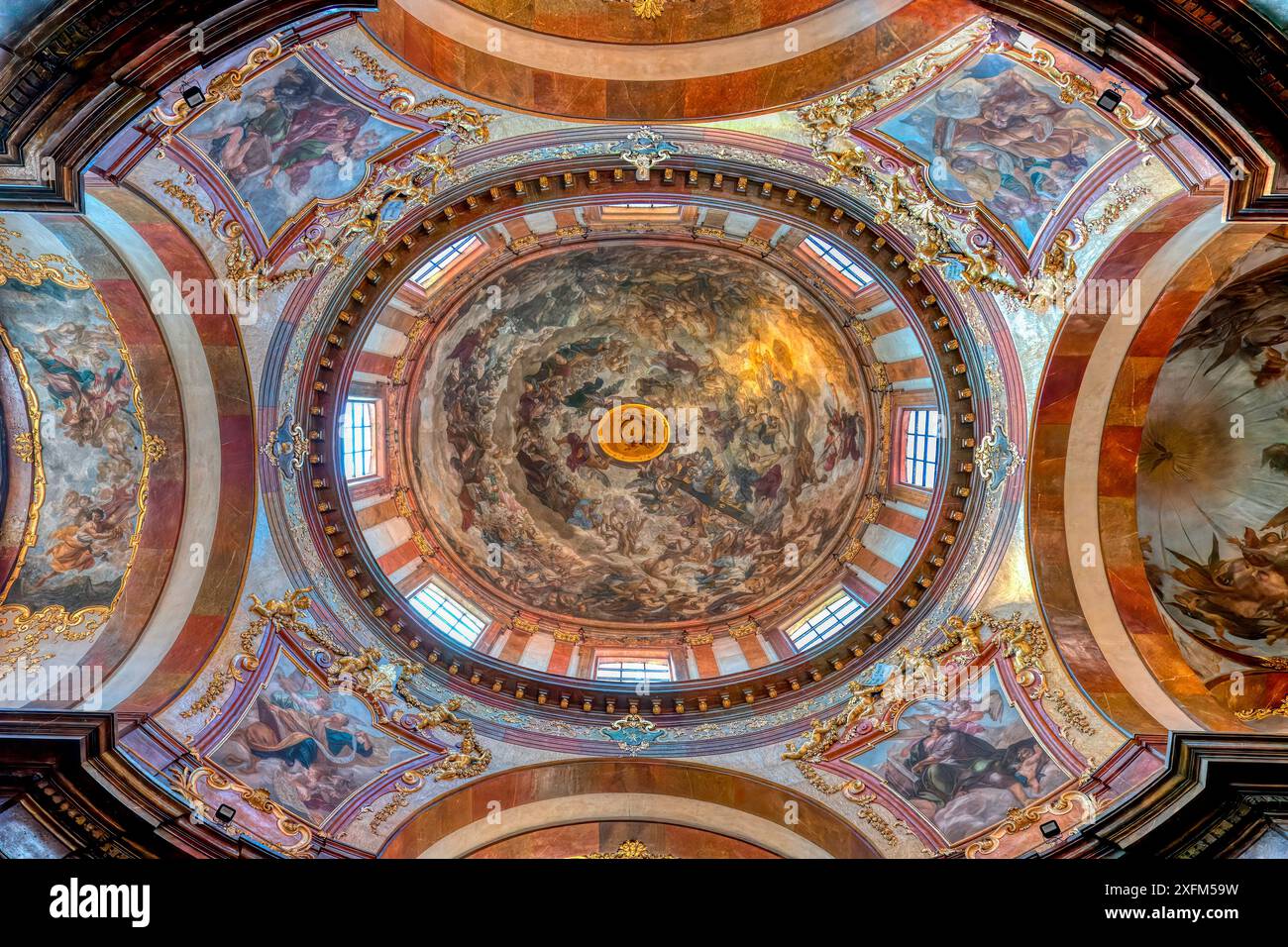 St. Francis of Assisi Church, Ceiling, Prague, Bohemia, Czech Republic ...