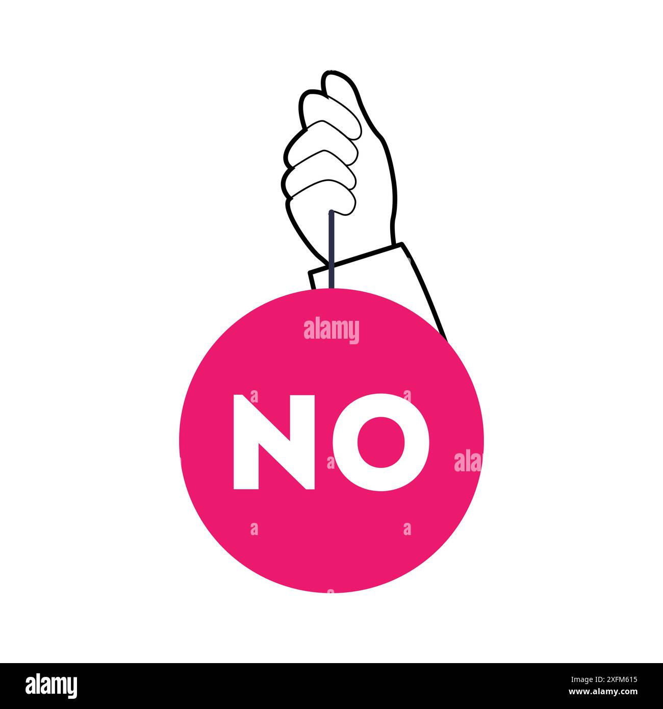 Two hands hold two Yes or No tables. Make a choice yes or no. Line ...