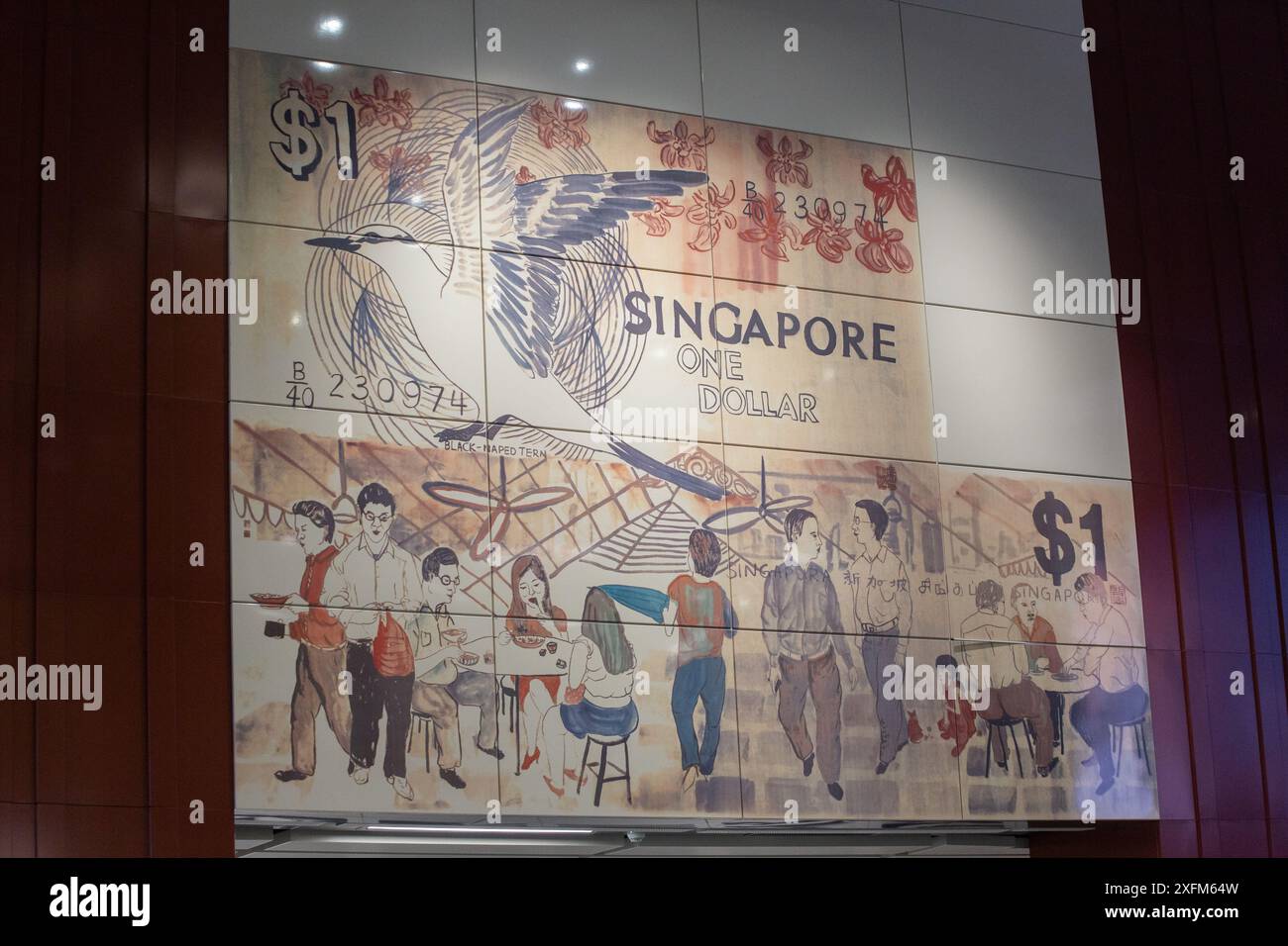 Everyday Singapore; art work by Quek Kiat Sing. Depict daily activites ...