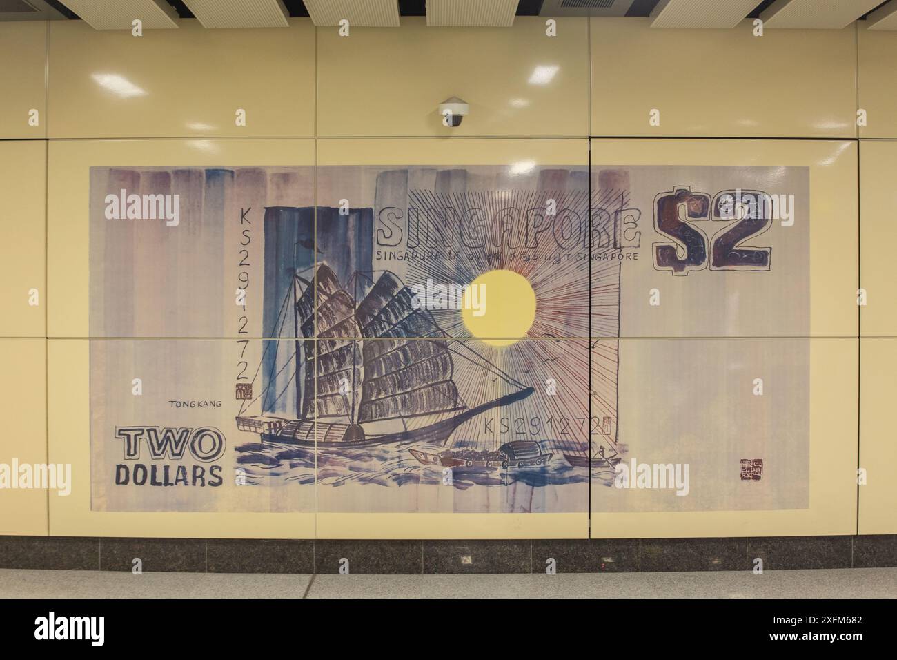 Singapore two dollar note painted Stock Photo - Alamy