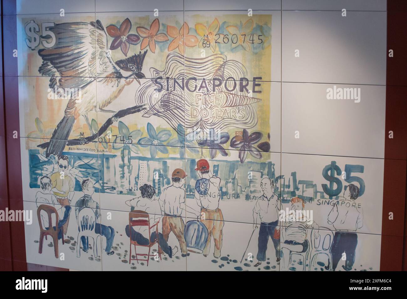 Everyday Singapore; art work by Quek Kiat Sing. Depict daily activites ...