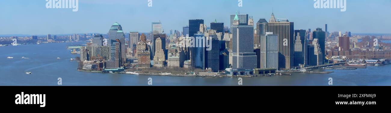 Banner view of the Manhattan Island and Skyline photographed from the ...
