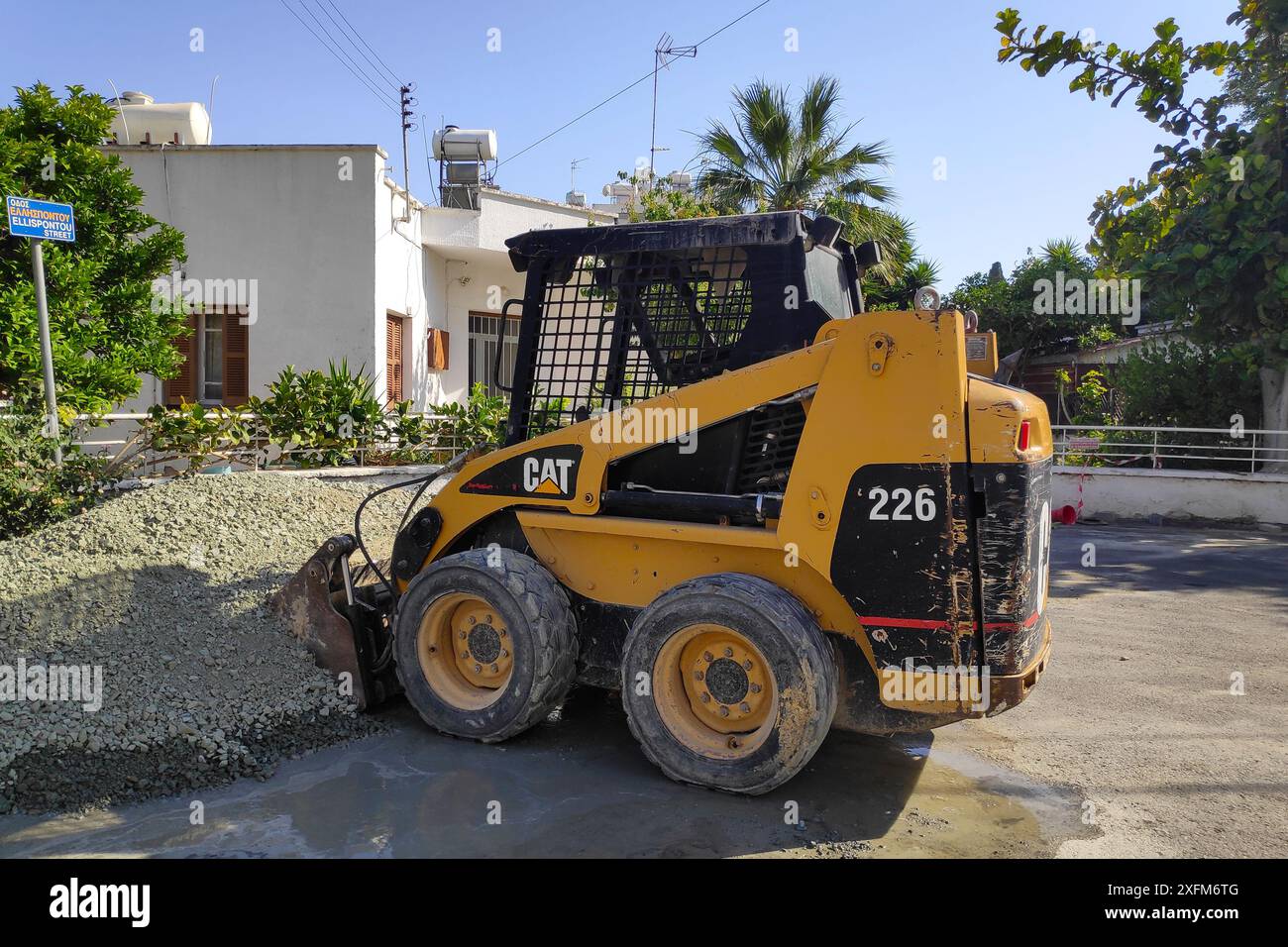 Larnaca, Cyprus - June 4 2024: A Caterpillar 226 Skid Steer Loader ...