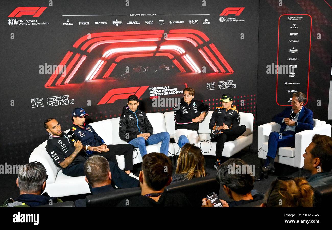 Towcester, UK, 04 July 2024. Drivers press conference with Lewis ...